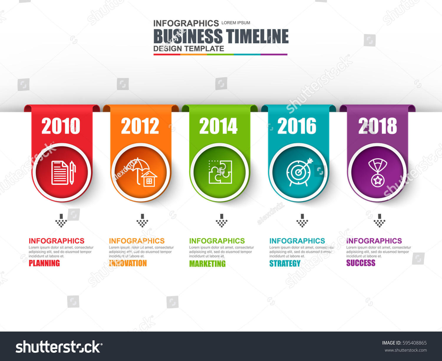 Timeline Infographic Data Visualization Vector Design Stock Vector ...
