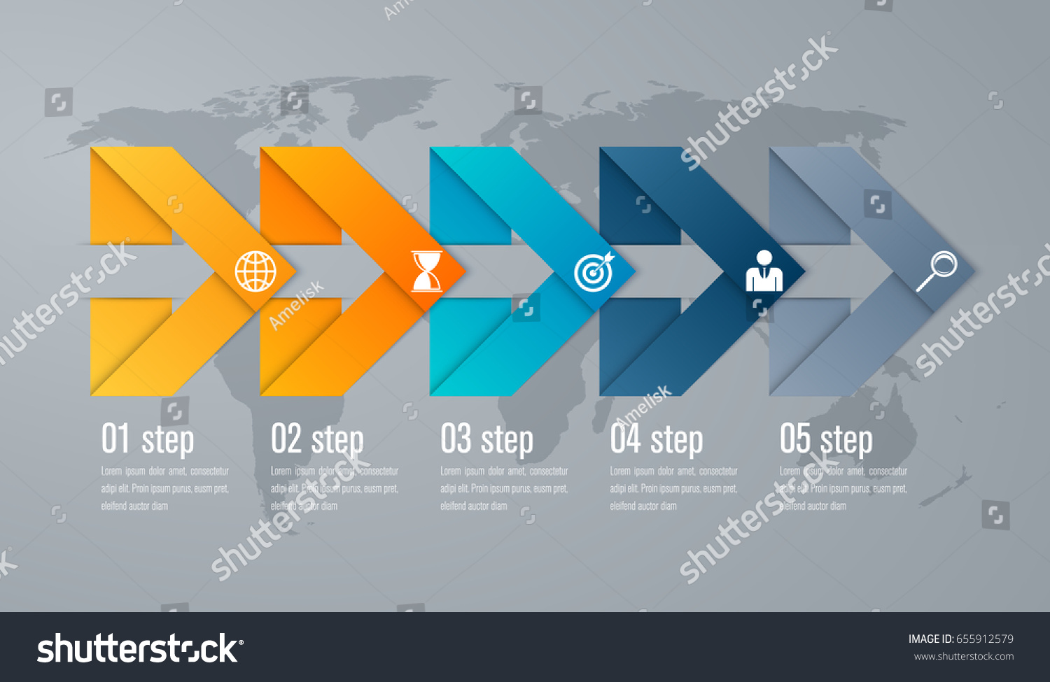 Timeline Infographic Five Step 3d Triangle Stock Vector (Royalty Free ...