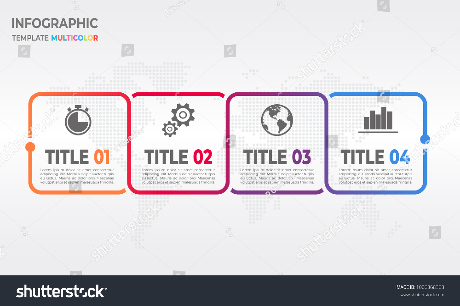Timeline Infographic Square Design 4 Process Stock Vector (Royalty Free ...