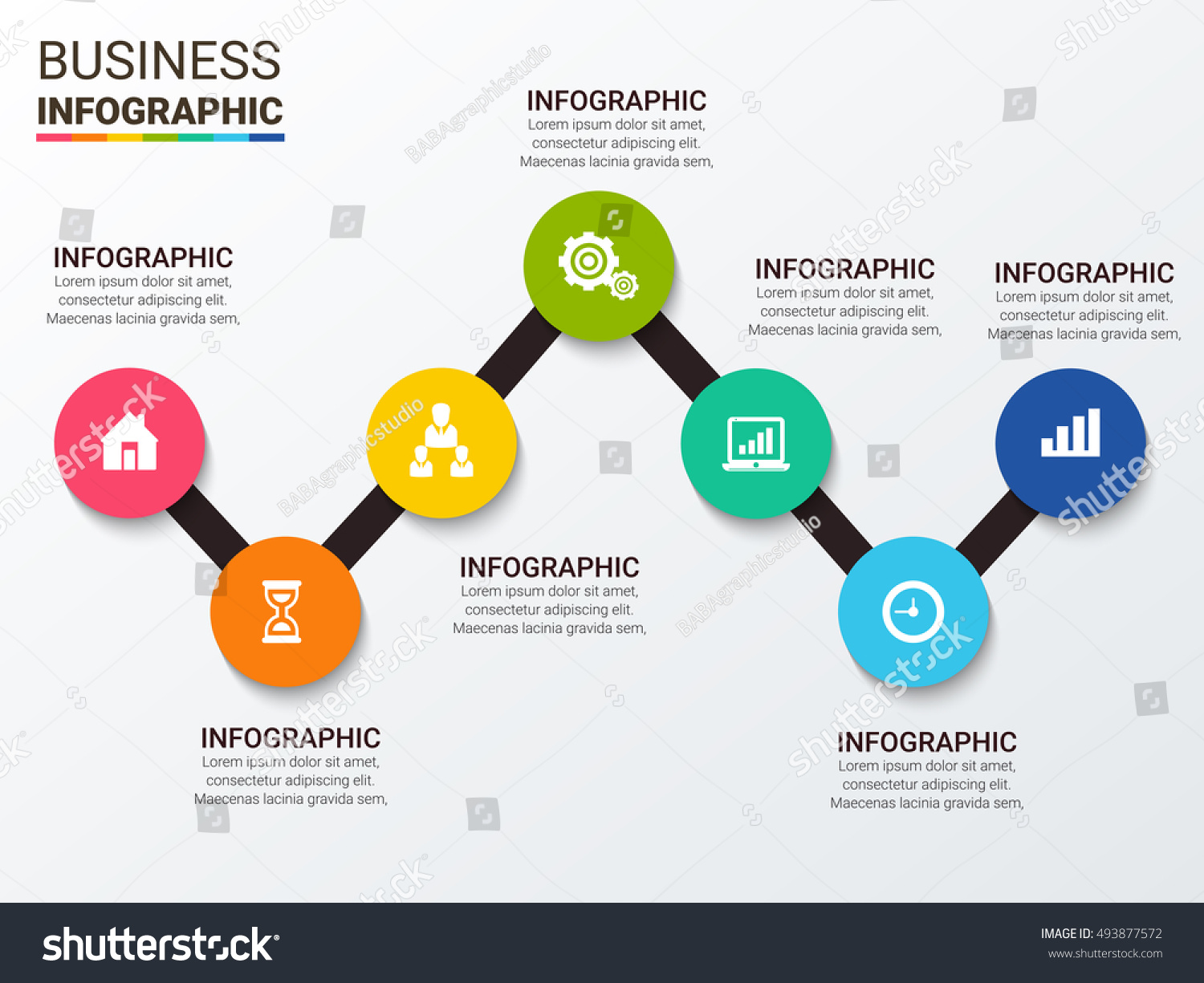 Timeline Infographics Broken Line Stock Vector (Royalty Free) 493877572 ...