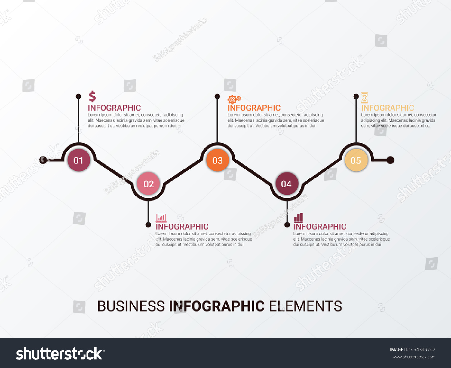 Timeline Infographics Broken Line Stock Vector (Royalty Free) 494349742 ...