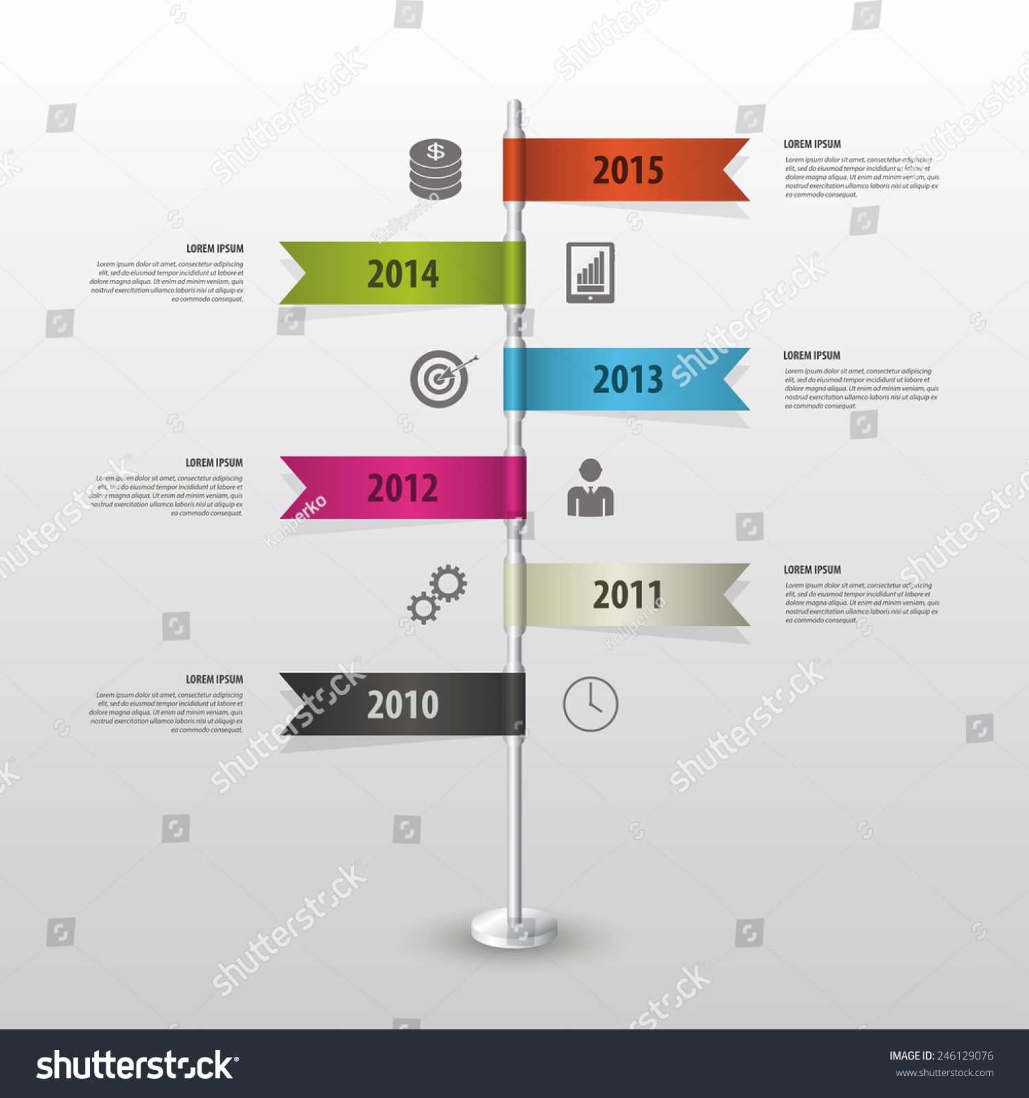 Timeline Infographics Flags Vector Illustration Stock Vector (Royalty ...