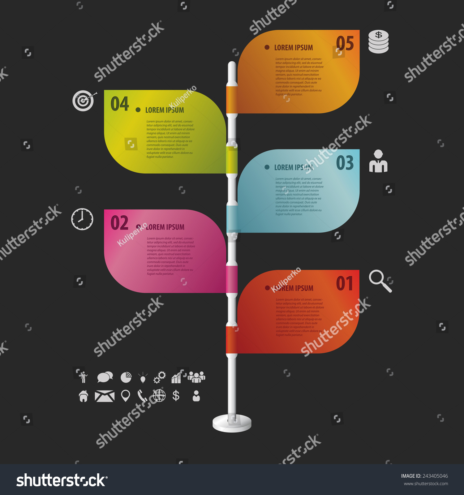 Timeline Infographics Flags Icons Vector Stock Vector (Royalty Free ...