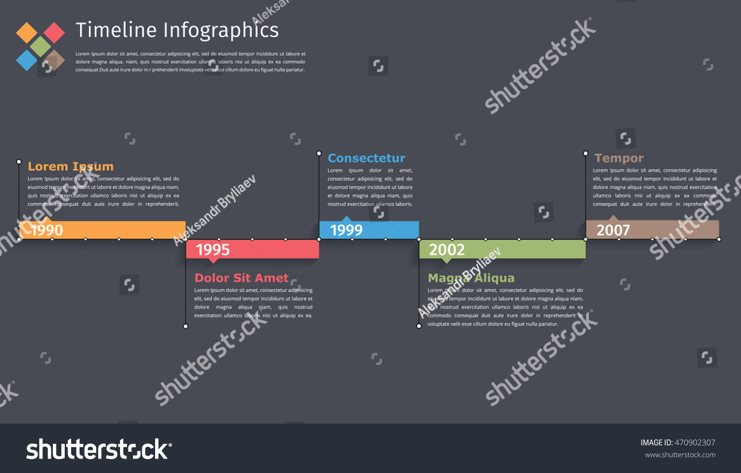 Timeline Infographics Template Flowchart Workflow Process 库存矢量图(免版税