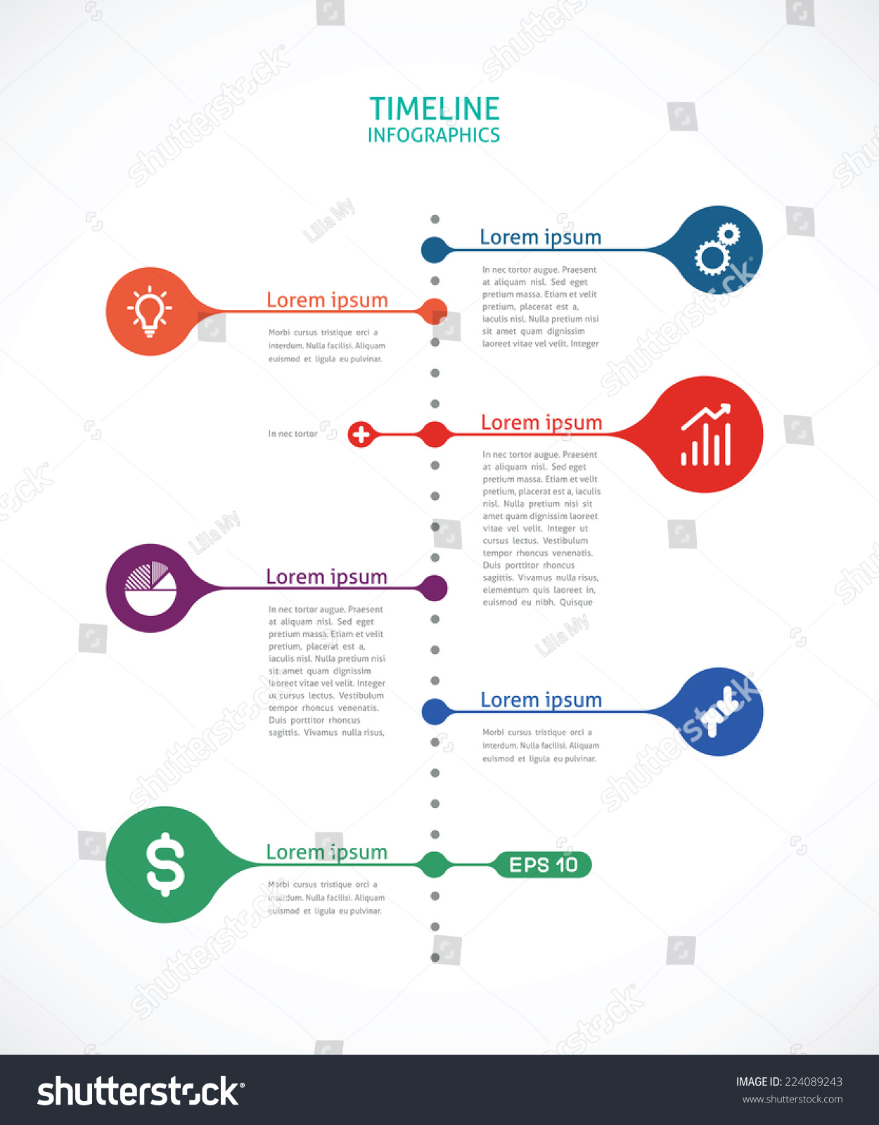 Timeline Infographics Points: vector de stock (libre de regalías ...
