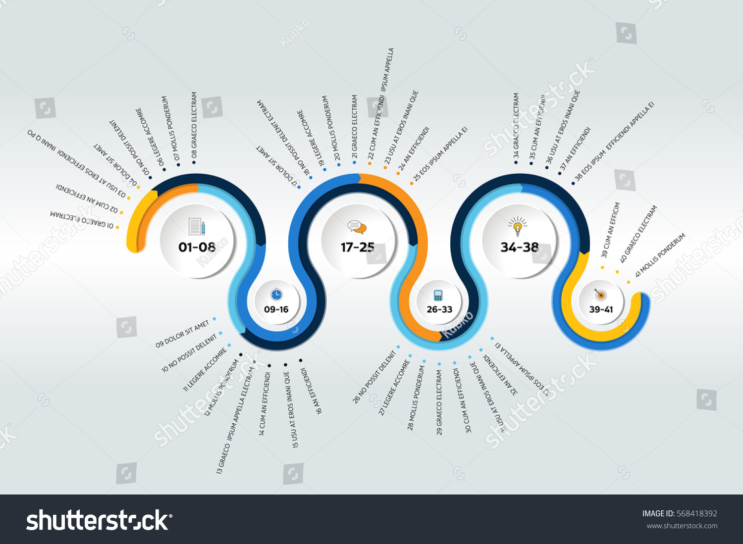 Timeline Report Template Chart Scheme Step: vector de stock (libre de ...