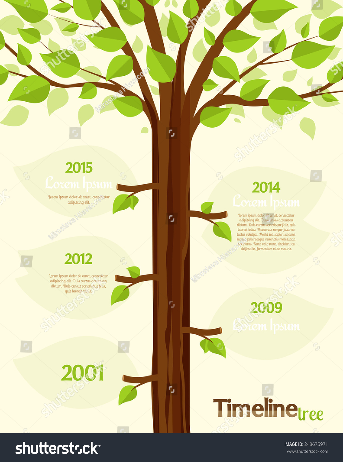 Timeline Shaped Tree Space Your Text Stock Vector (Royalty Free) 248675971