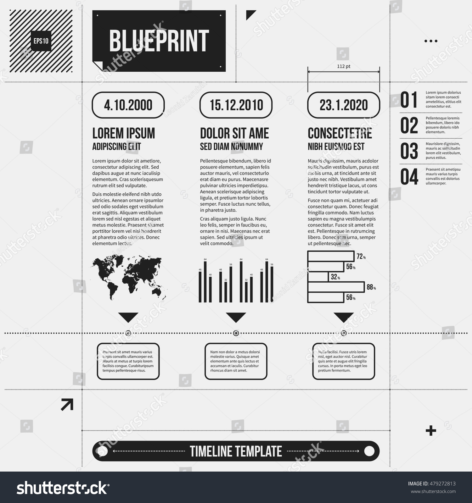 Timeline Template Some Infographic Elements Draft Stock Vector (Royalty ...