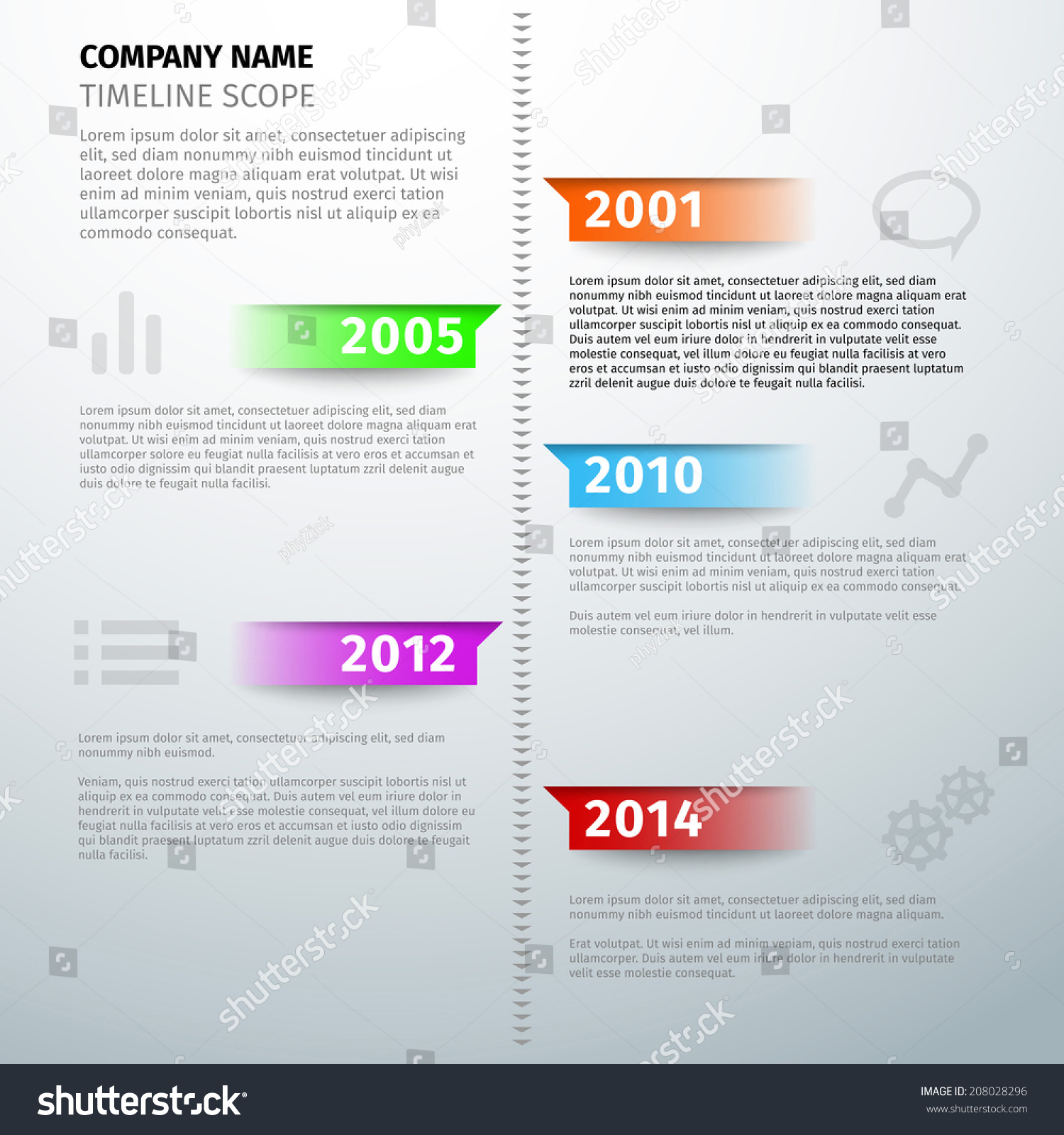 Timeline Text Visual Infographics Template Vector Stock Vector (Royalty ...