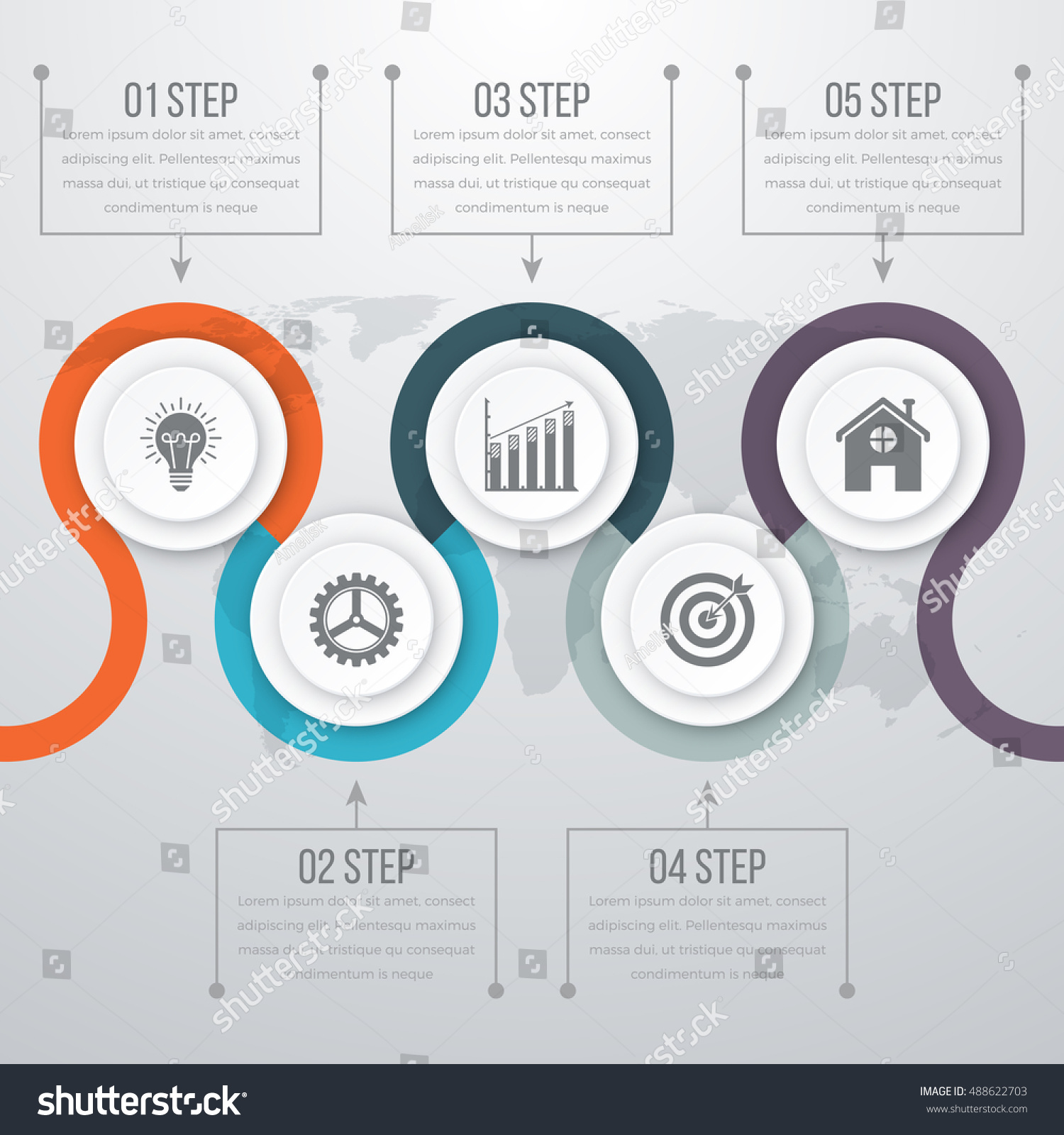 Timeline Vector 3d Infographic Five Options: vector de stock (libre de ...