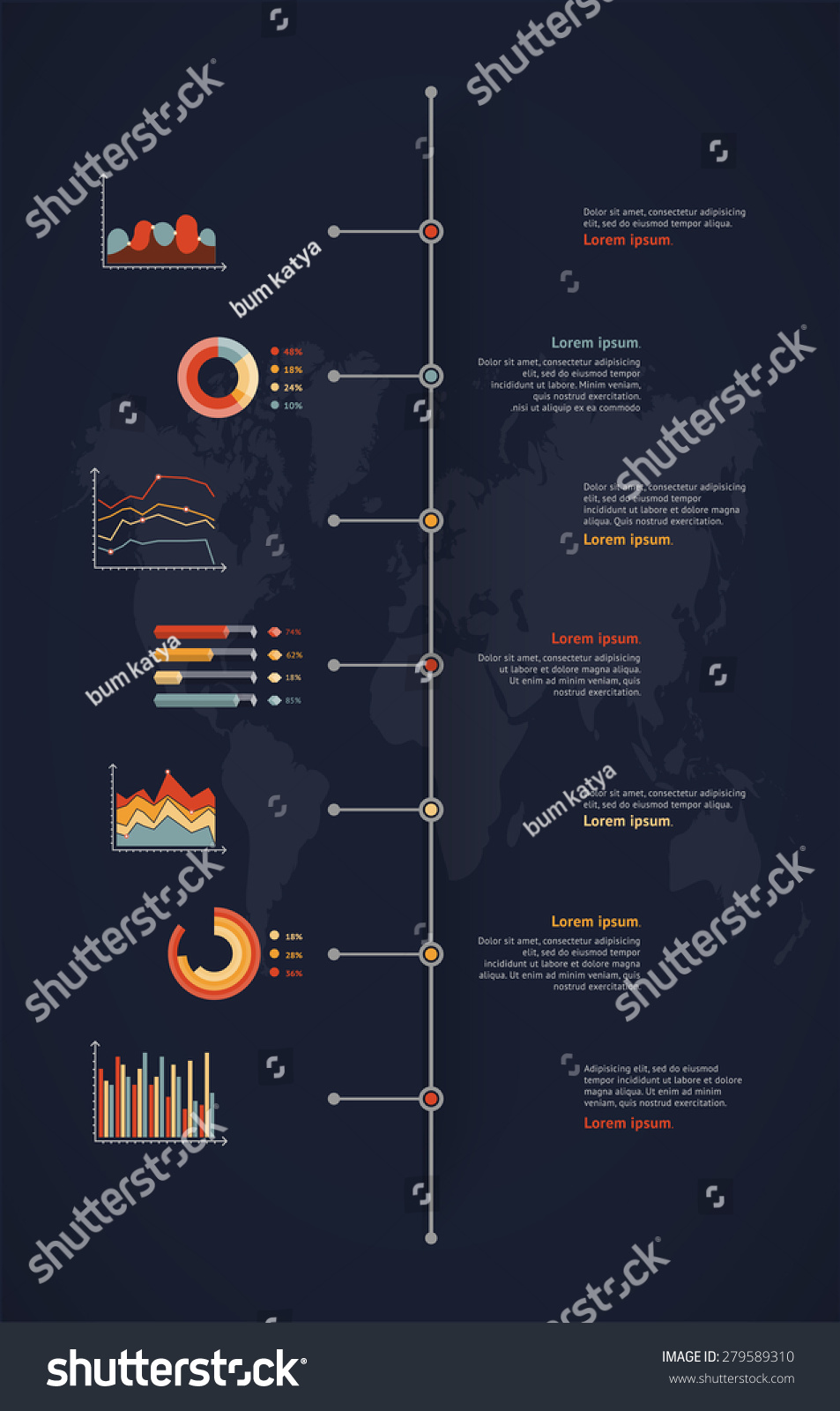 Timeline Vector Infographic World Map 库存矢量图（免版税）279589310 | Shutterstock