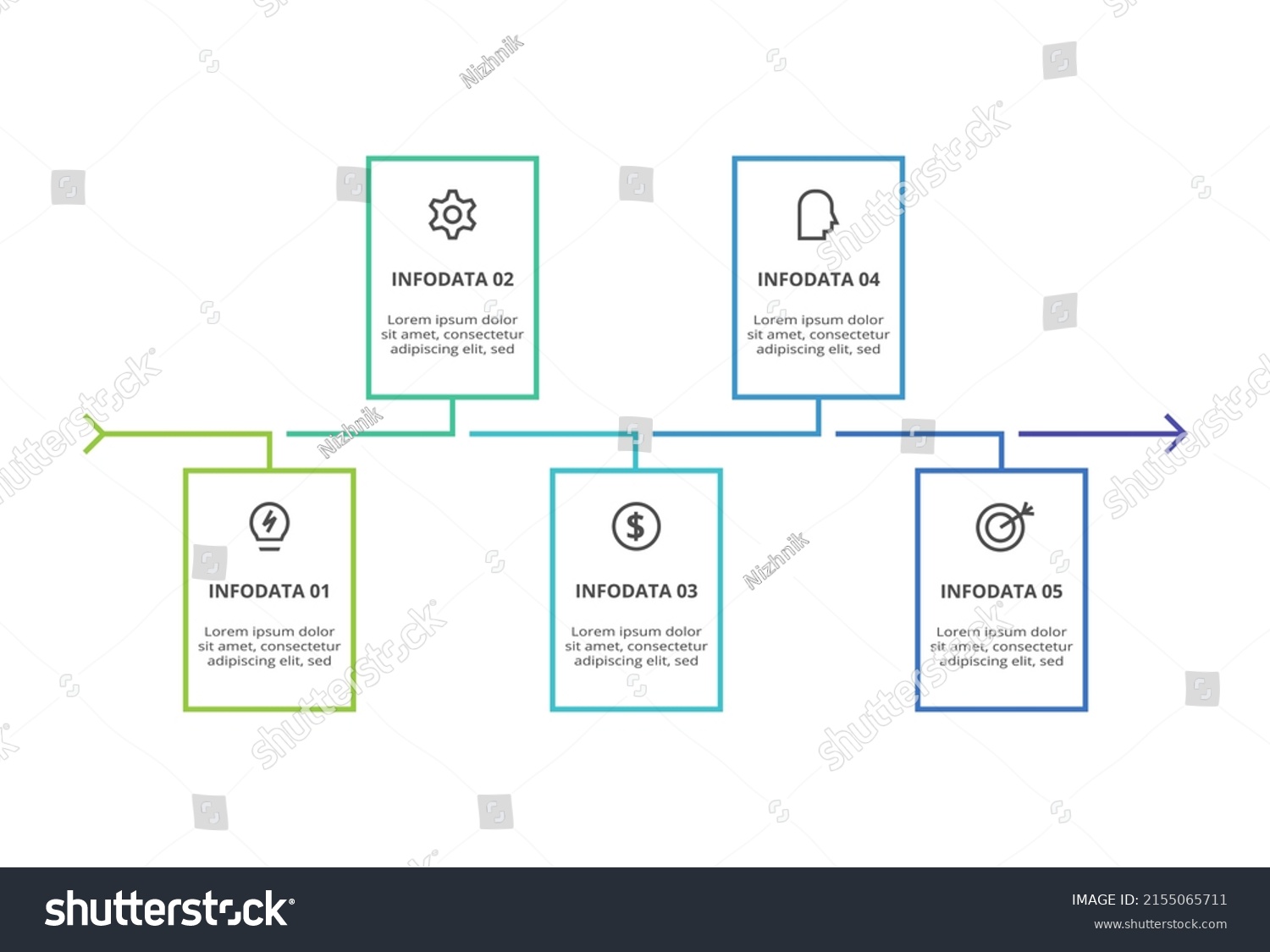 Timeline 5 Elements Infographic Template Web Stock Vector (Royalty Free ...