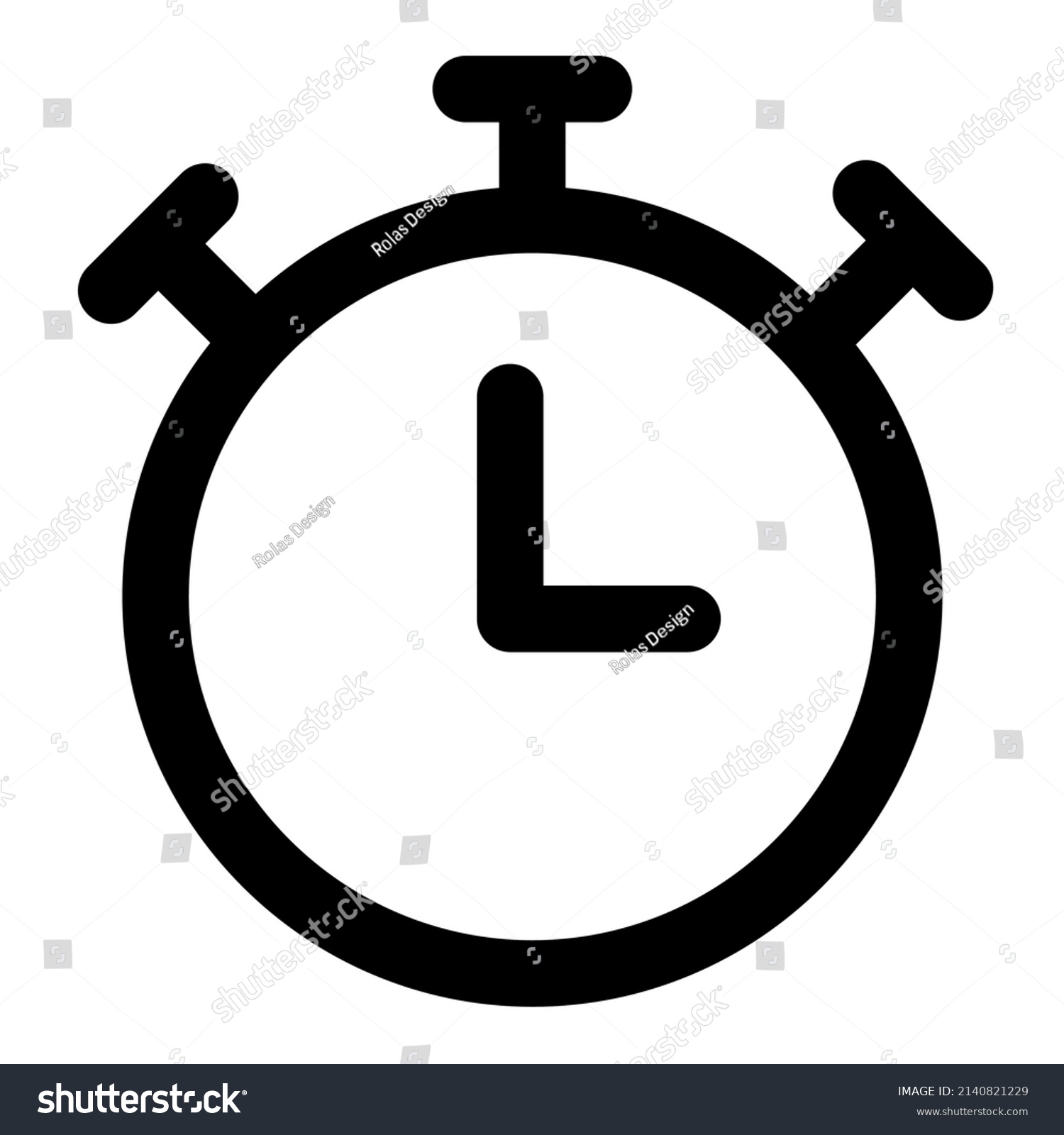 Timer Icon Black Color Stock Vector (Royalty Free) 2140821229 ...