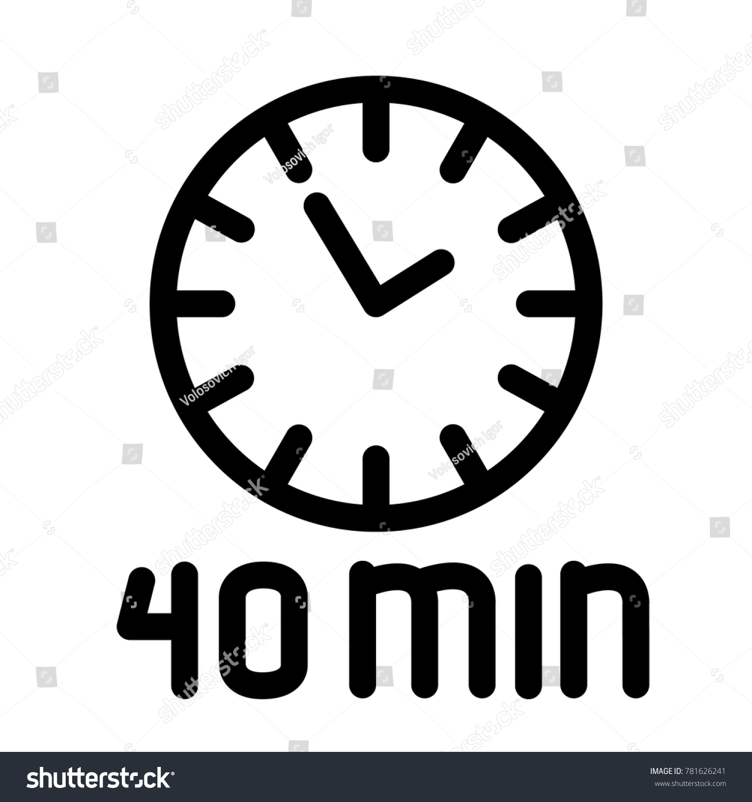 Timer 40 Minutes Vector Illustration Isolated Stock Vector (Royalty ...