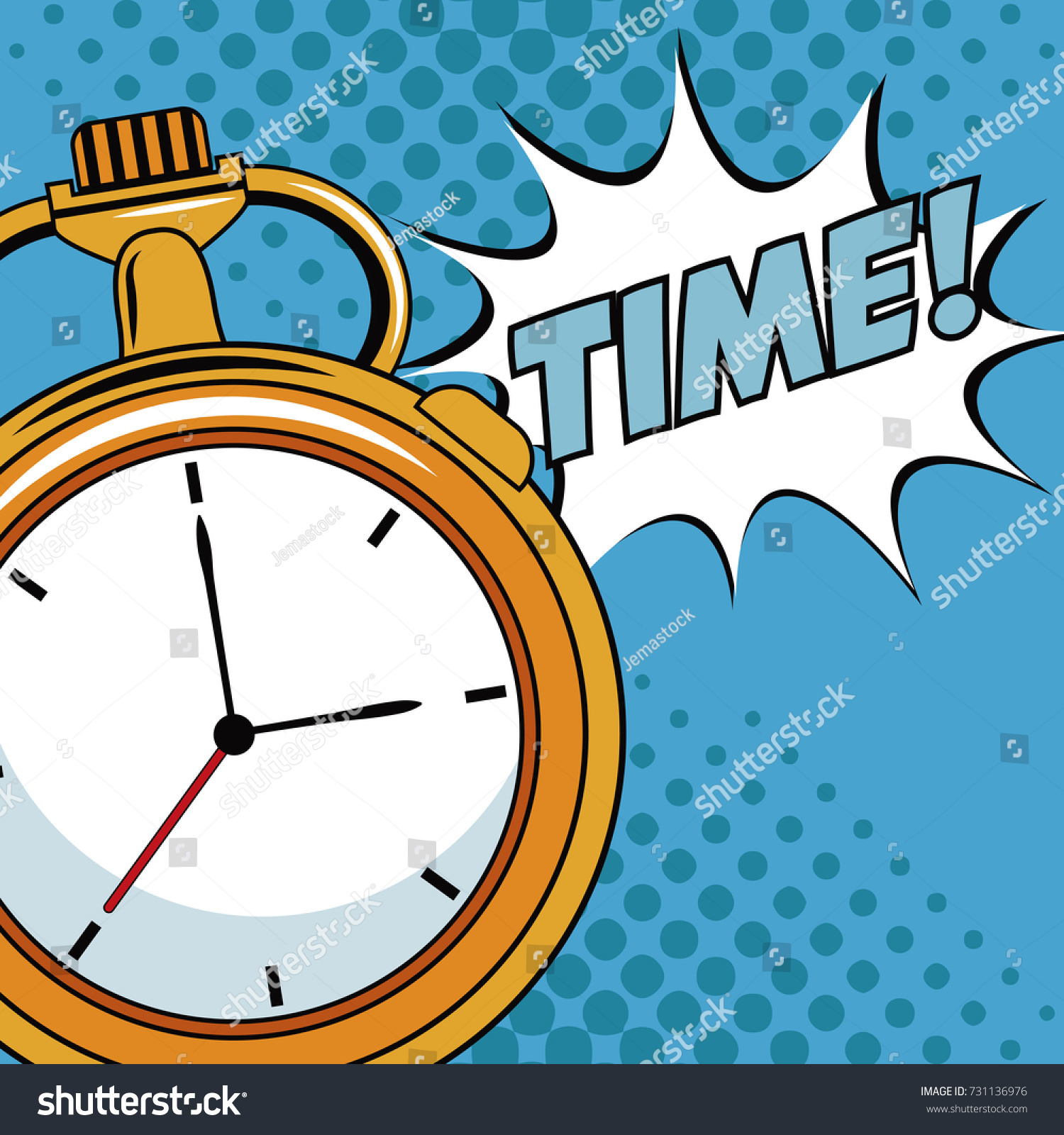 Timer Pop Art Cartoon: vector de stock (libre de regalías) 731136976 ...