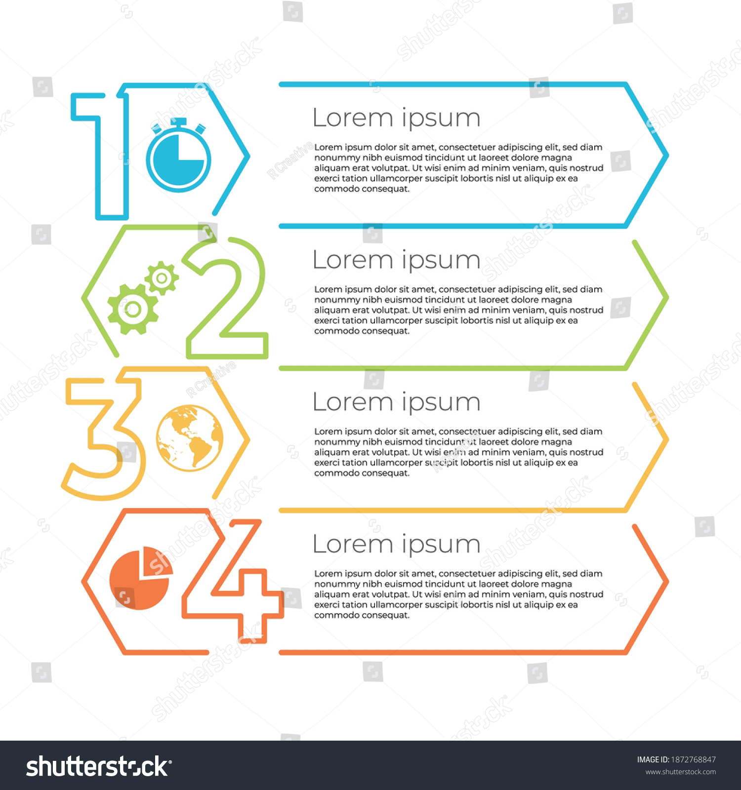 Timline Infographic Template 4 Options Stock Vector (Royalty Free ...