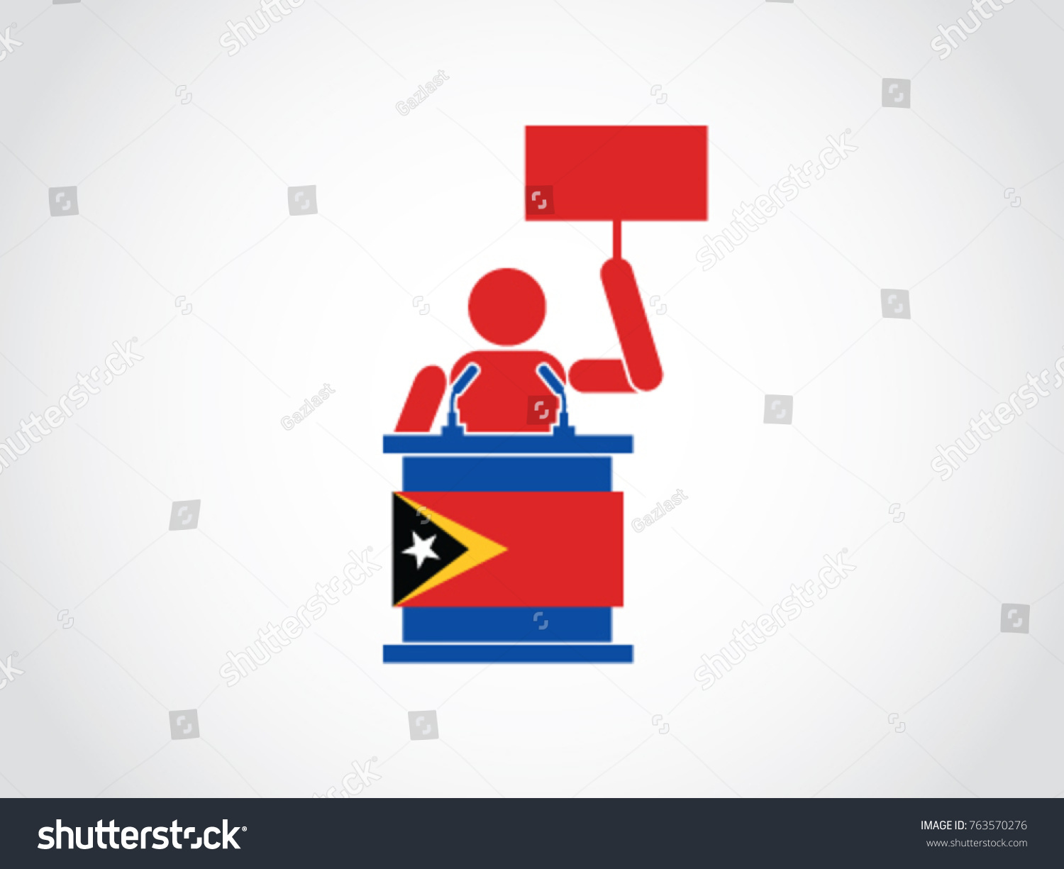 Timor Leste Podium Protest Reclamation Speech Stock Vector (Royalty ...