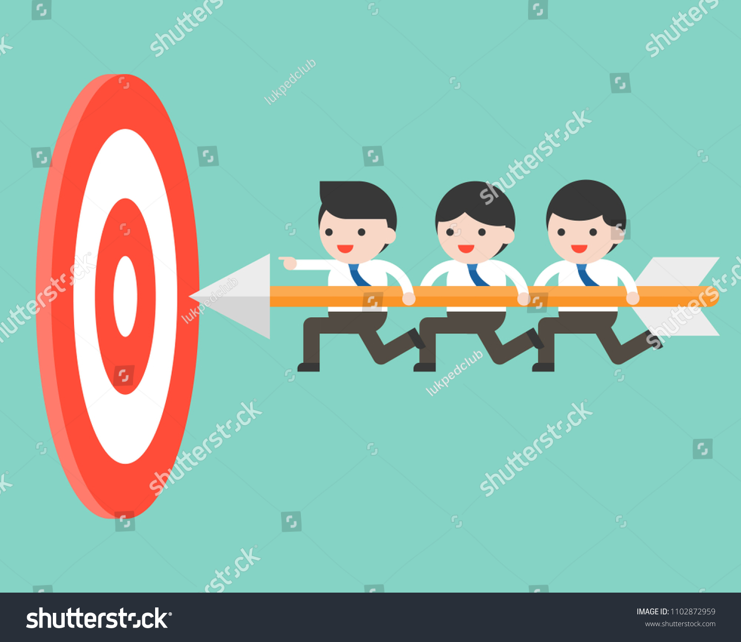Tiny Businessmen Carrying Arrow Reach Goal Stock Vector (Royalty Free ... Tiny Businessmen Carrying Arrow Reach Goal Stock Vector (Royalty Free ...