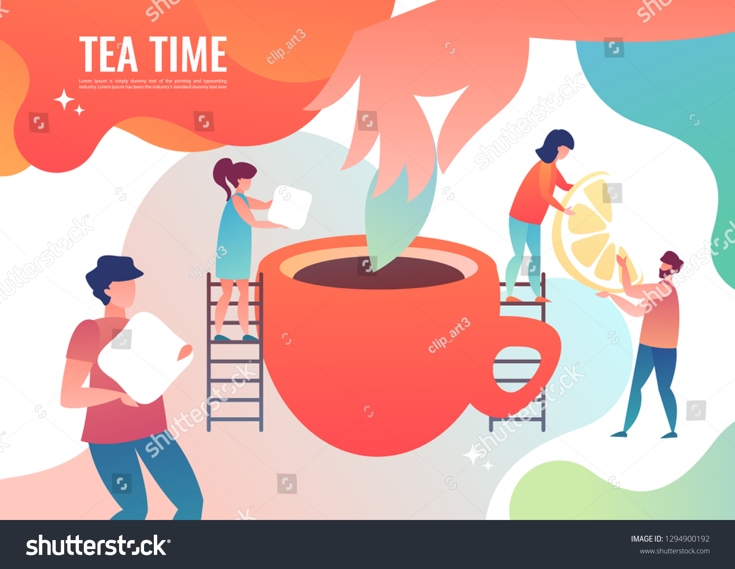 Tiny Men Make Tea Vector Illustration Stock Vector (Royalty Free ...
