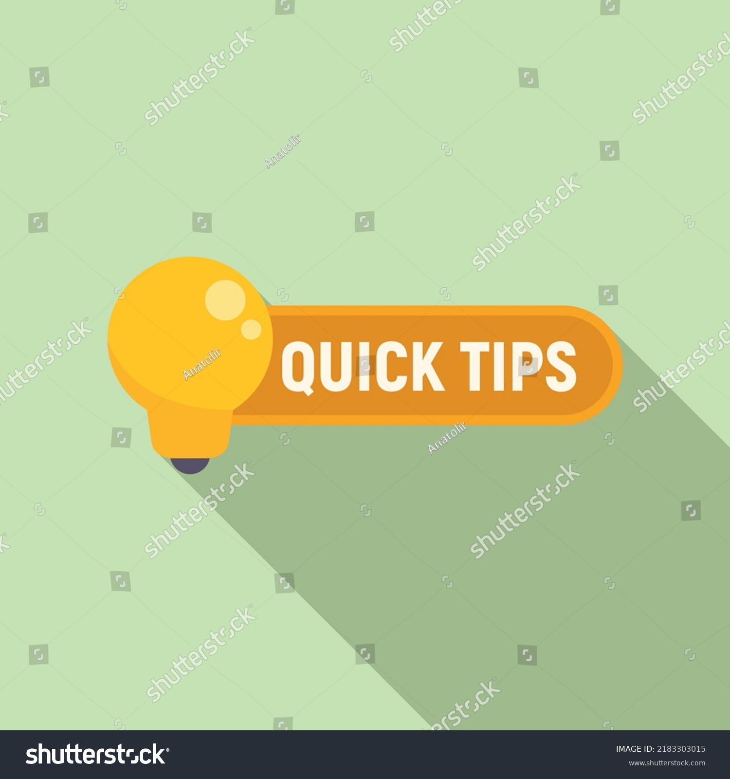 Tip Icon Flat Vector Quick Trick Stock Vector (Royalty Free) 2183303015 ...