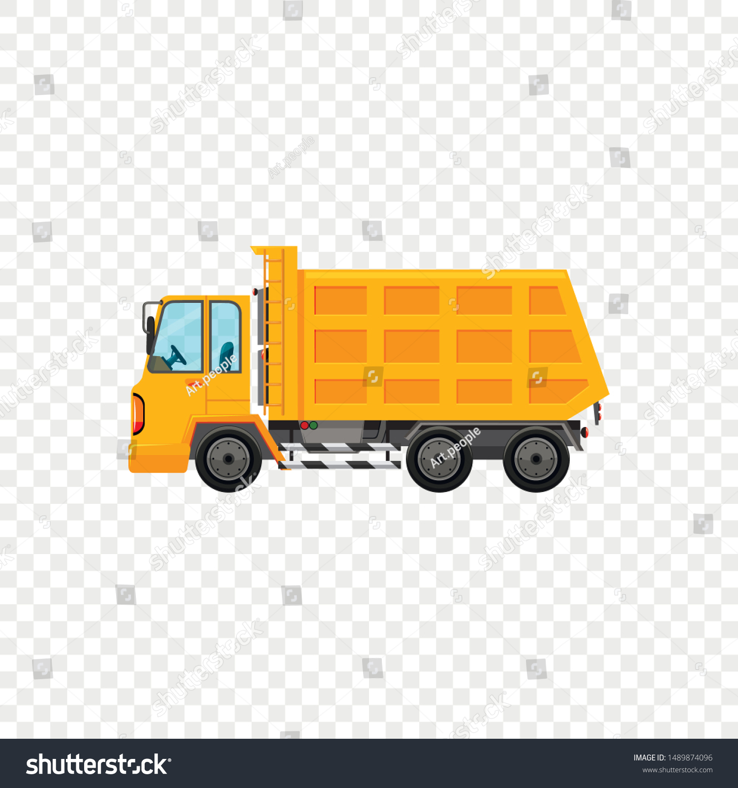 Tipper On Isolated Background Stock Vector (Royalty Free) 1489874096