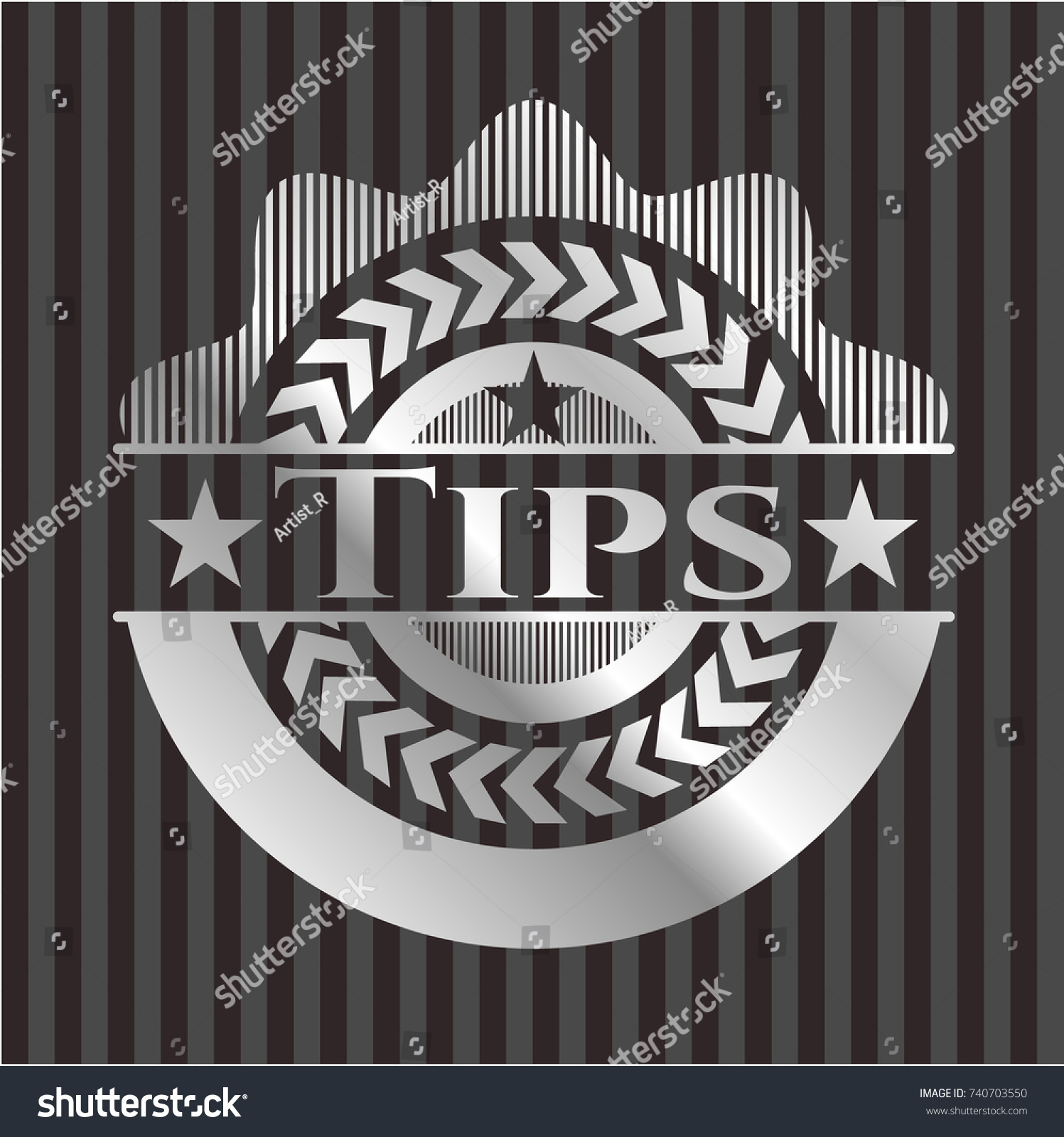 Tips Silver Shiny Emblem Stock Vector (Royalty Free) 740703550 ...