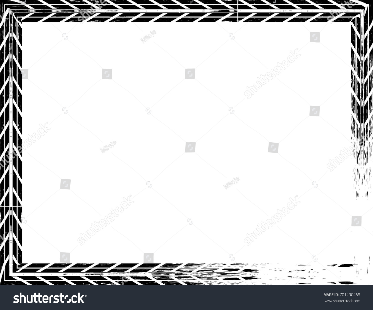Tire Track Vector Rectangular Border Frame Stock Vector (Royalty Free ...