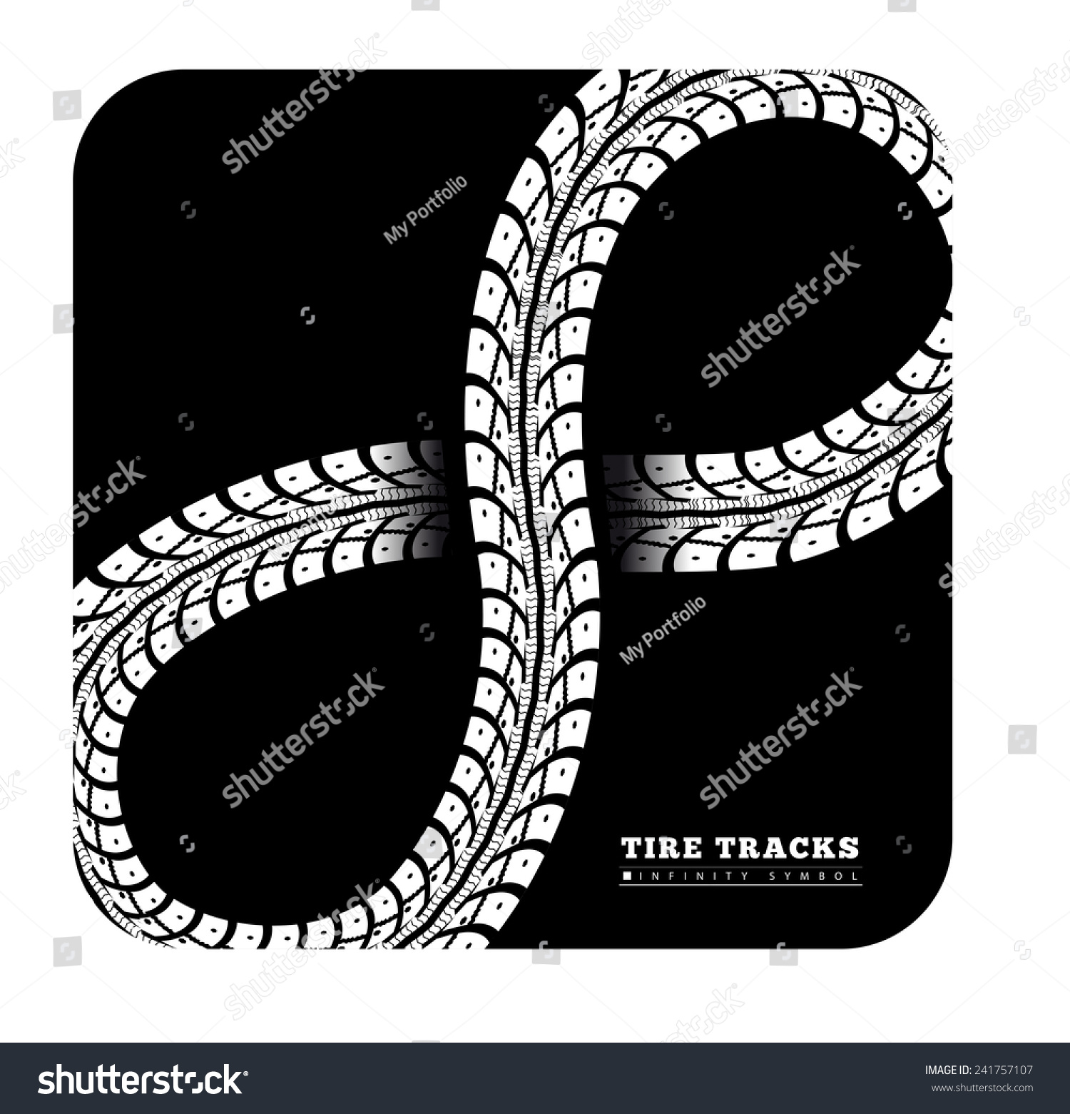 Tire Tracks Infinity Form Stock Vector (Royalty Free) 241757107