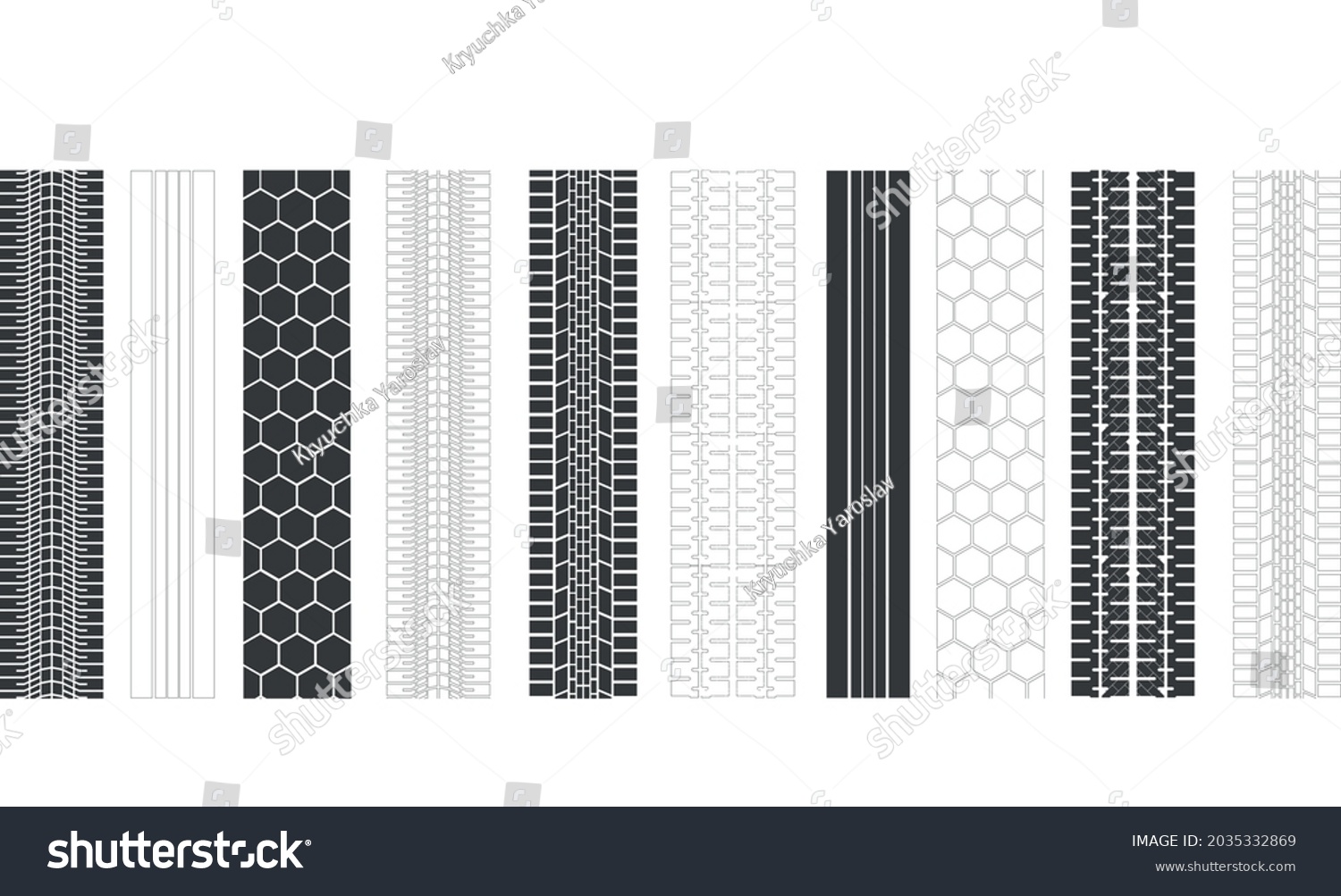 Tire Tread Set Vector Illustration Stock Vector (Royalty Free ...