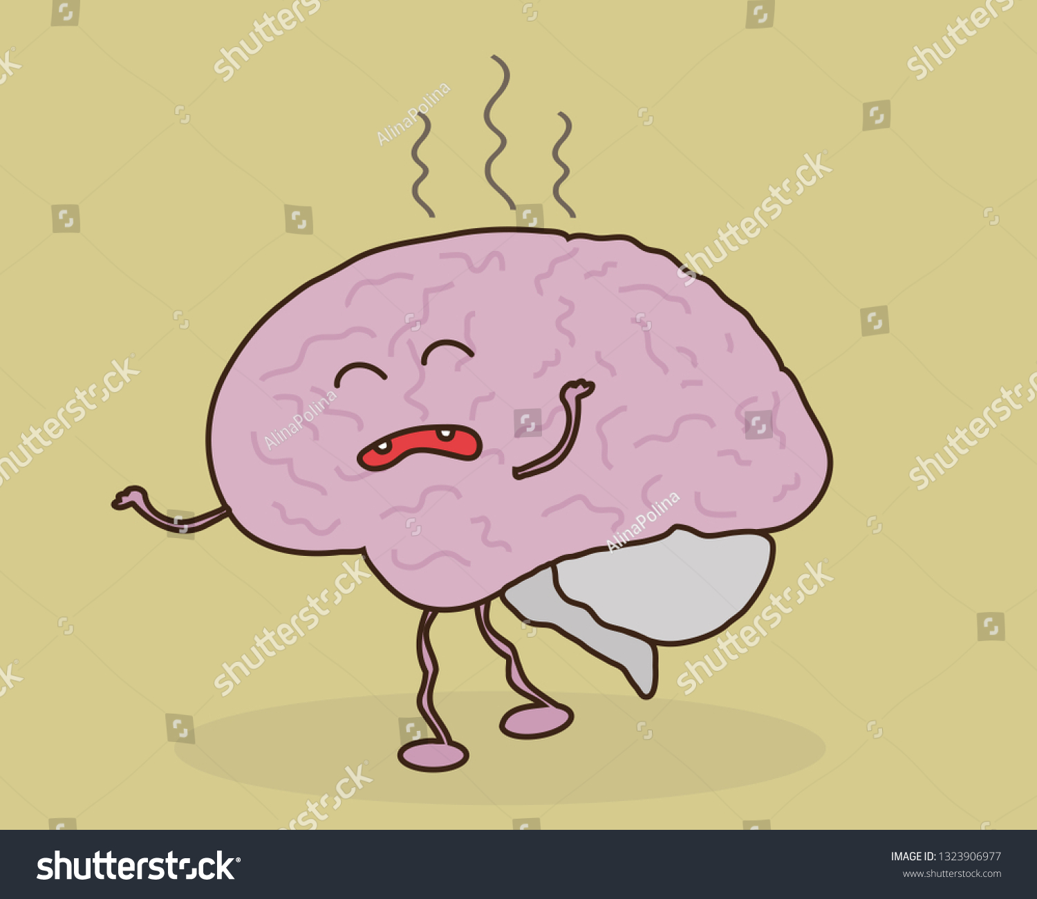 Tired Brain Swears Vector Illustration: vetor stock (livre de direitos ...