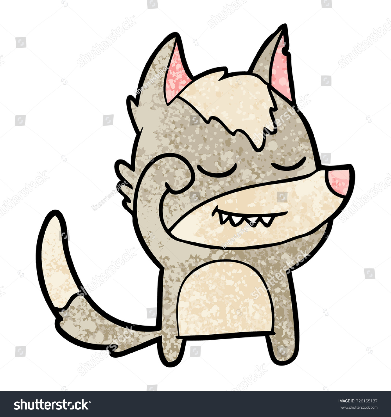 Tired Cartoon Wolf Stock Vector (Royalty Free) 726155137