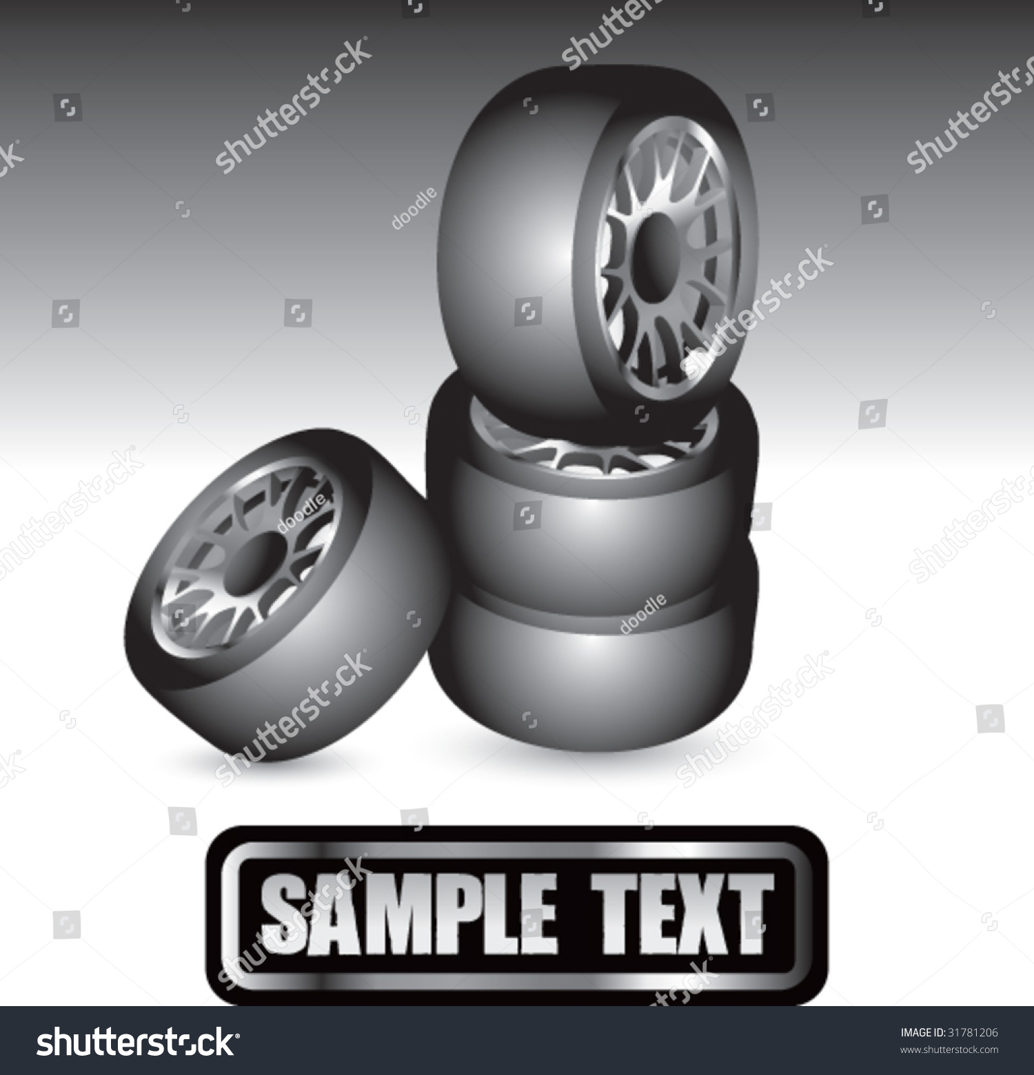 Tires On Nameplate Stock Vector (Royalty Free) 31781206 | Shutterstock