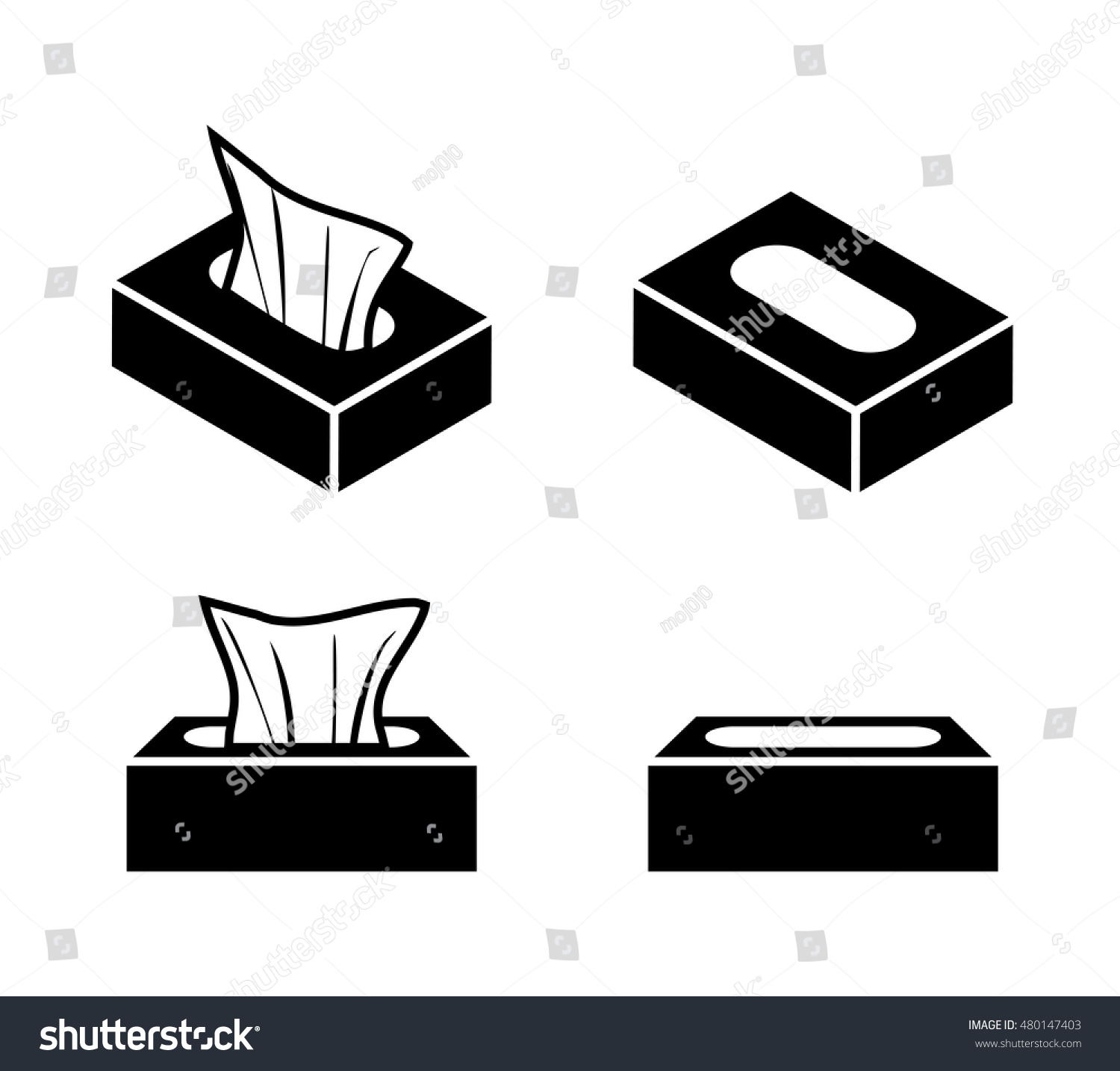 Tissue Box Icons Flat Style Vector Stock Vector (Royalty Free ...