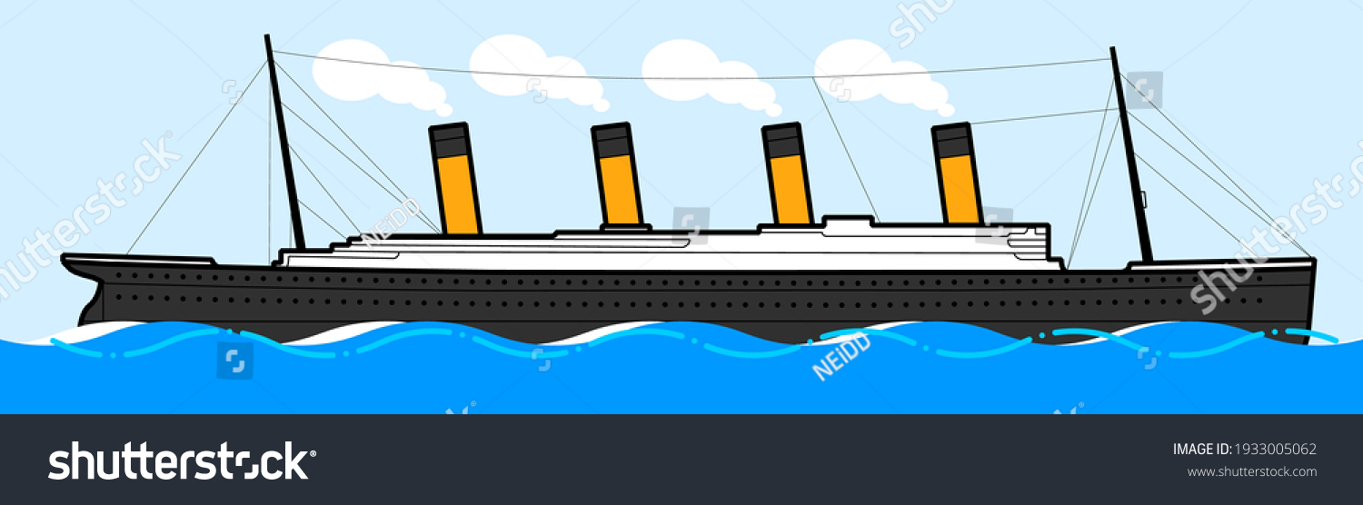 「タイタニックの伝説の船。 ベクターイラスト。」のベクター画像素材（ロイヤリティフリー） 1933005062 | Shutterstock