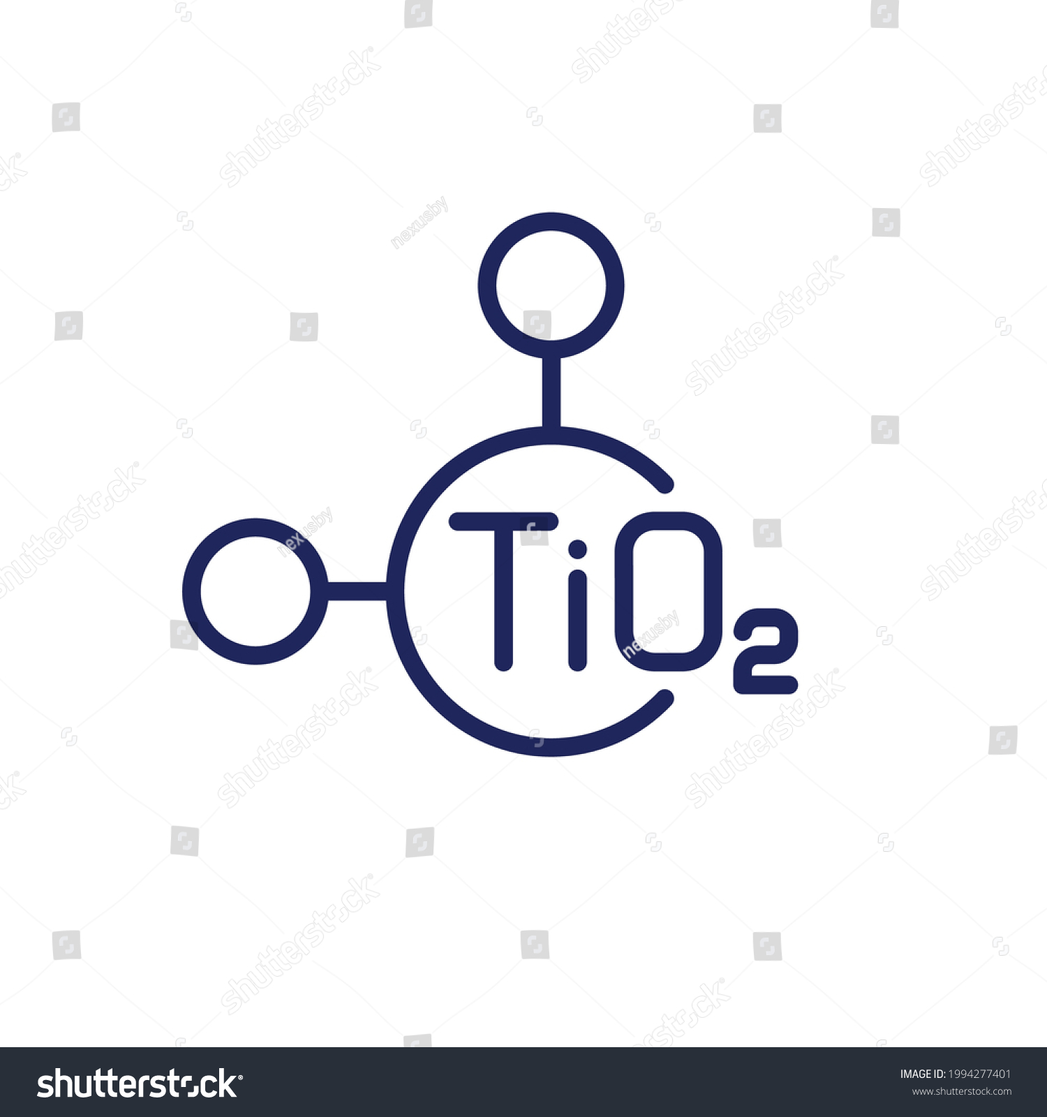 Titanium Dioxide Molecule Line Icon Stock Vector (Royalty Free ...