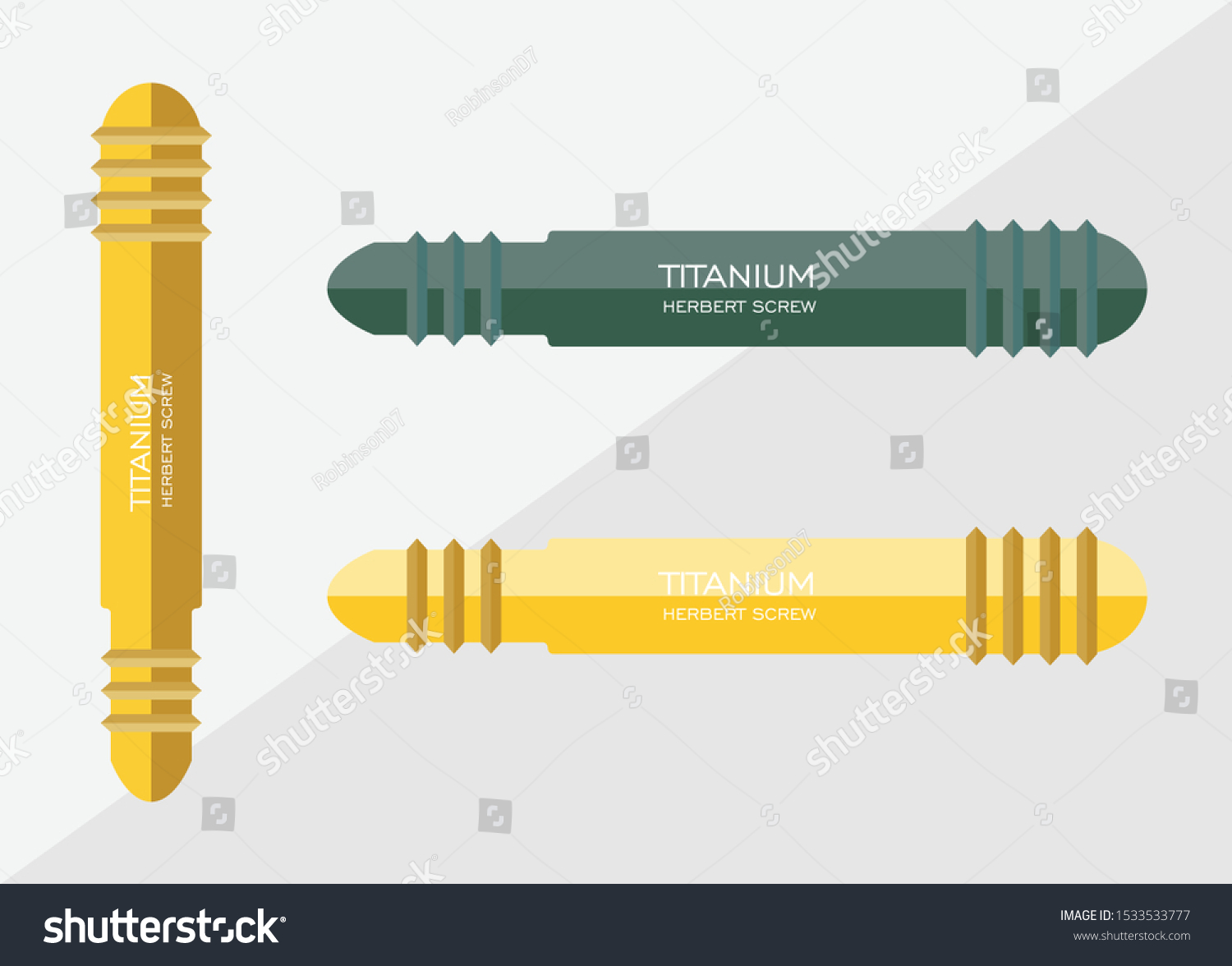 Titanium Herbert Screw Vector Illustration Flat Stock Vector (Royalty ...