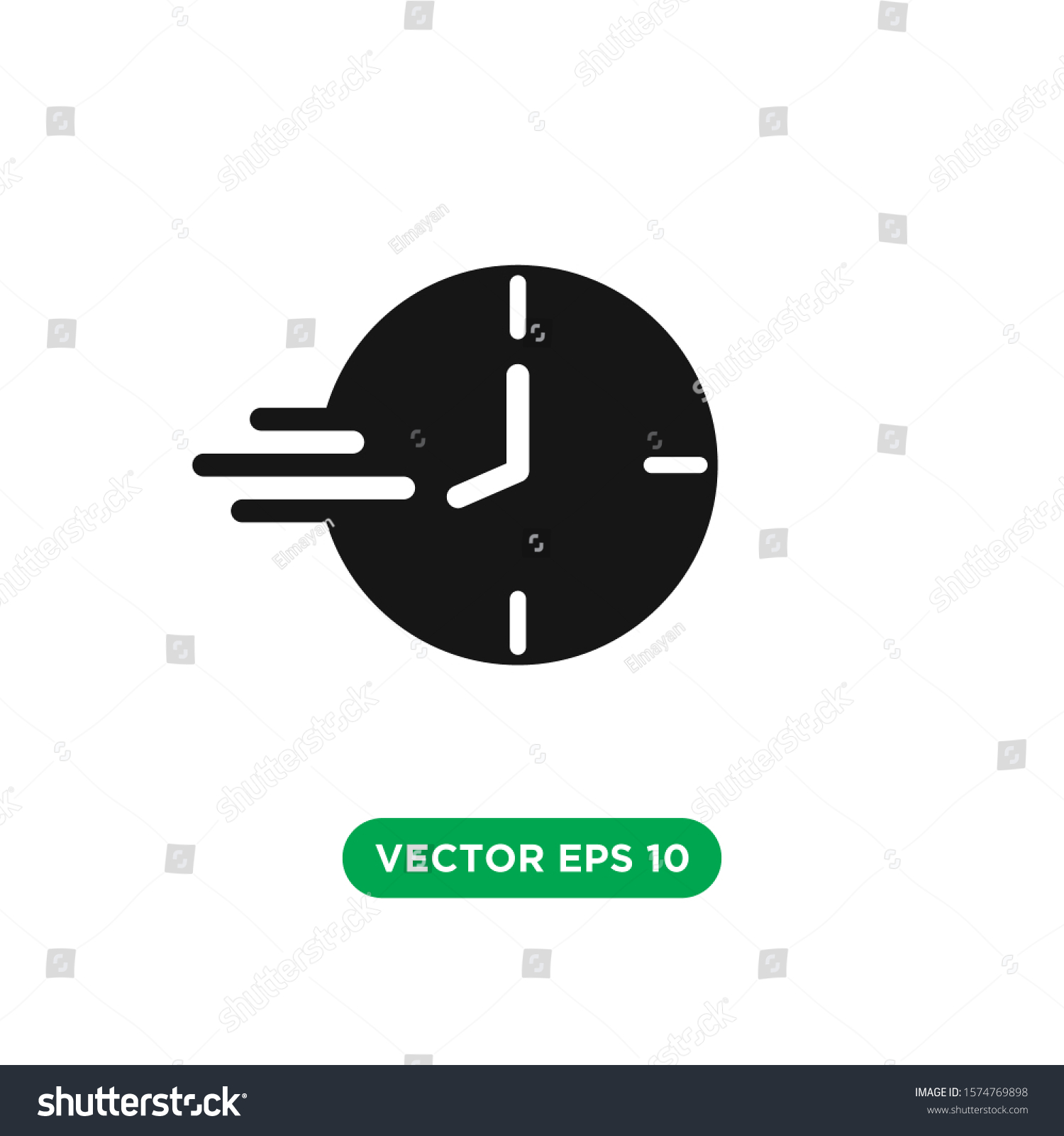 Tme Clock Icon Design Template Stock Vector (Royalty Free) 1574769898 ...