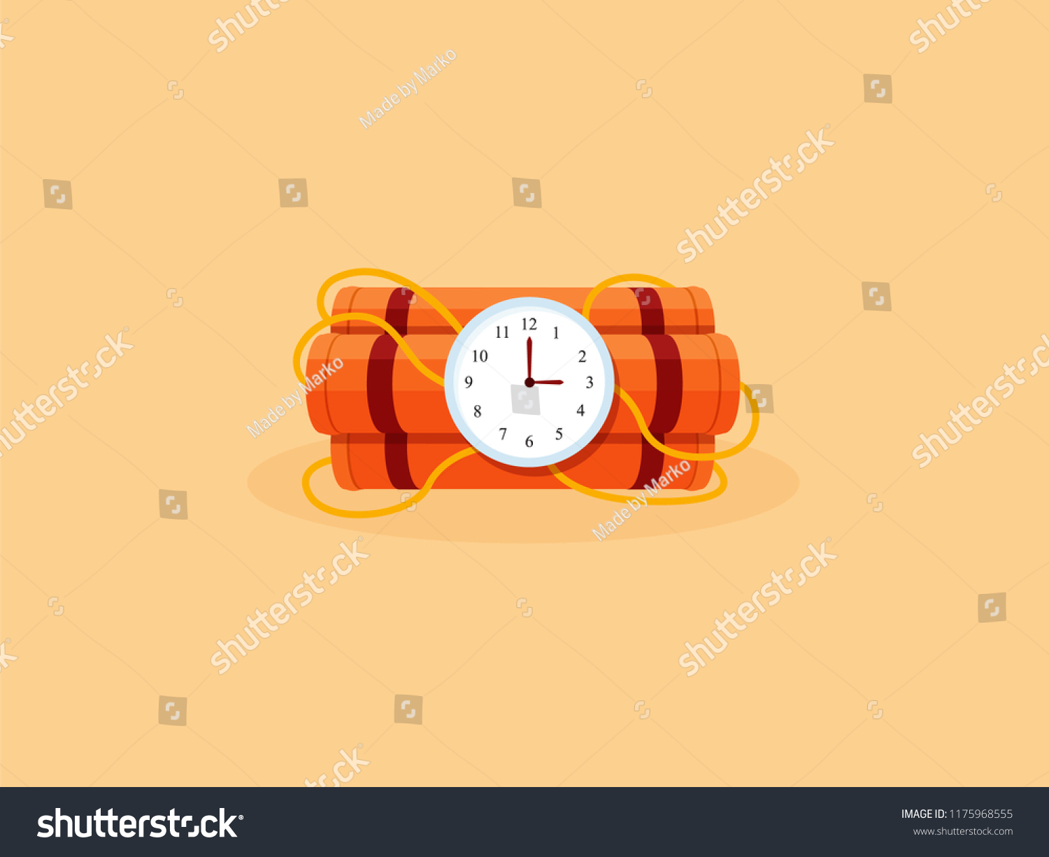 Tnt Bomb Clock Timer Flat Editable Stock Vector (Royalty Free) 1175968555