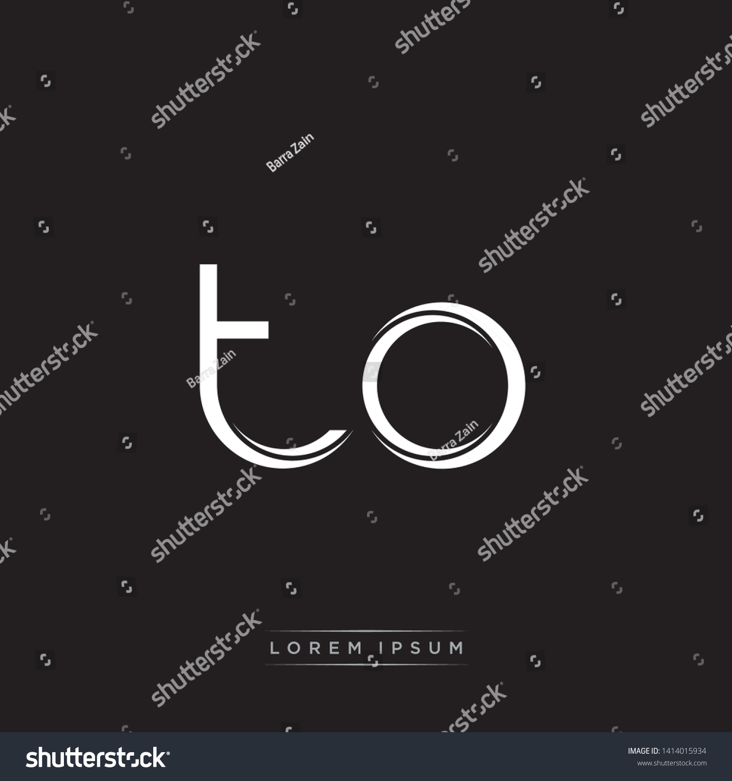 T O Logo Initial Letter Split: vector de stock (libre de regalías ...
