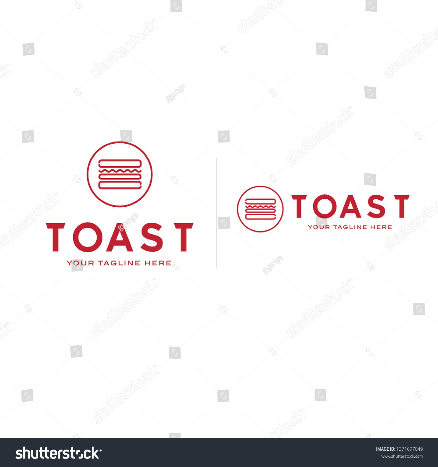 Toast Cafe Logo Design Vector Stock Vector (Royalty Free) 1371697049