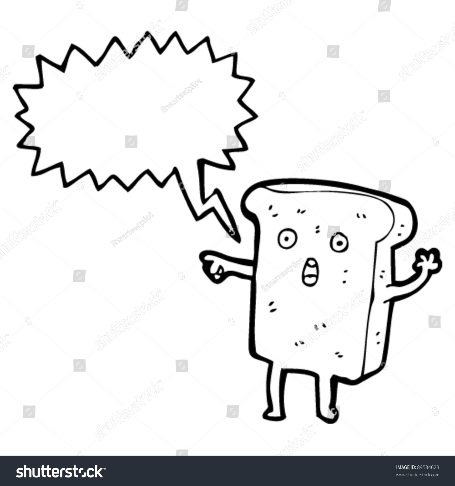 Toast Cartoon Character Stock Vector (Royalty Free) 89534623