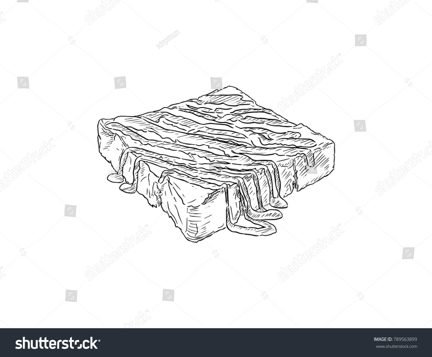 Toasted Bread Sauce Hand Draw Sketch Stock Vector (Royalty Free ...