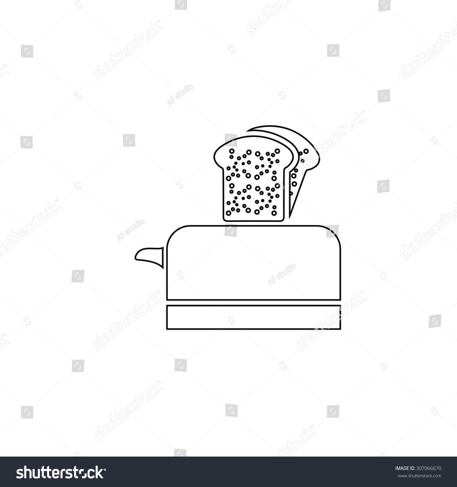 Toaster Outline Black Simple Vector Pictogram Stock Vector (Royalty ...