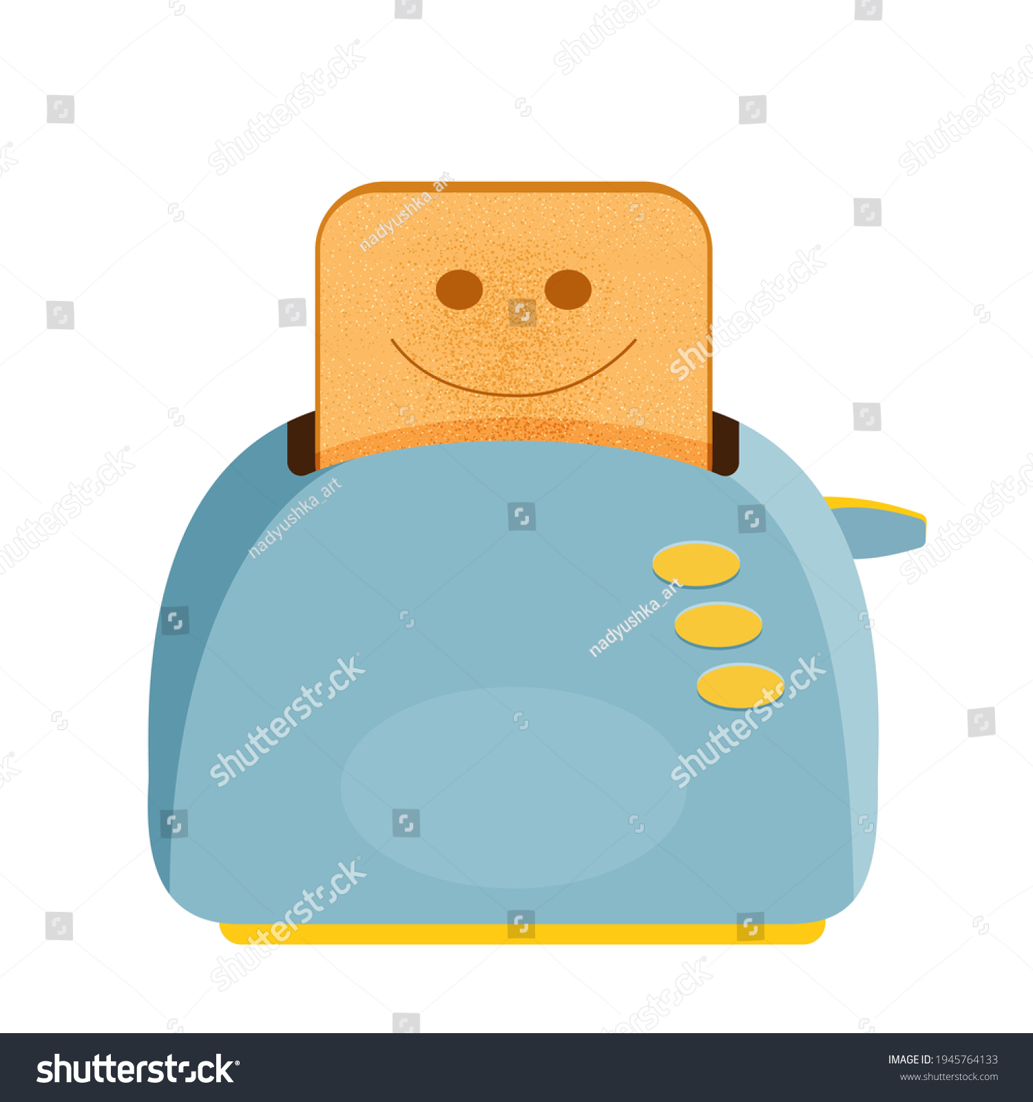 Toaster Smiling Bread Stock Vector Illustration Stock Vector (Royalty ...