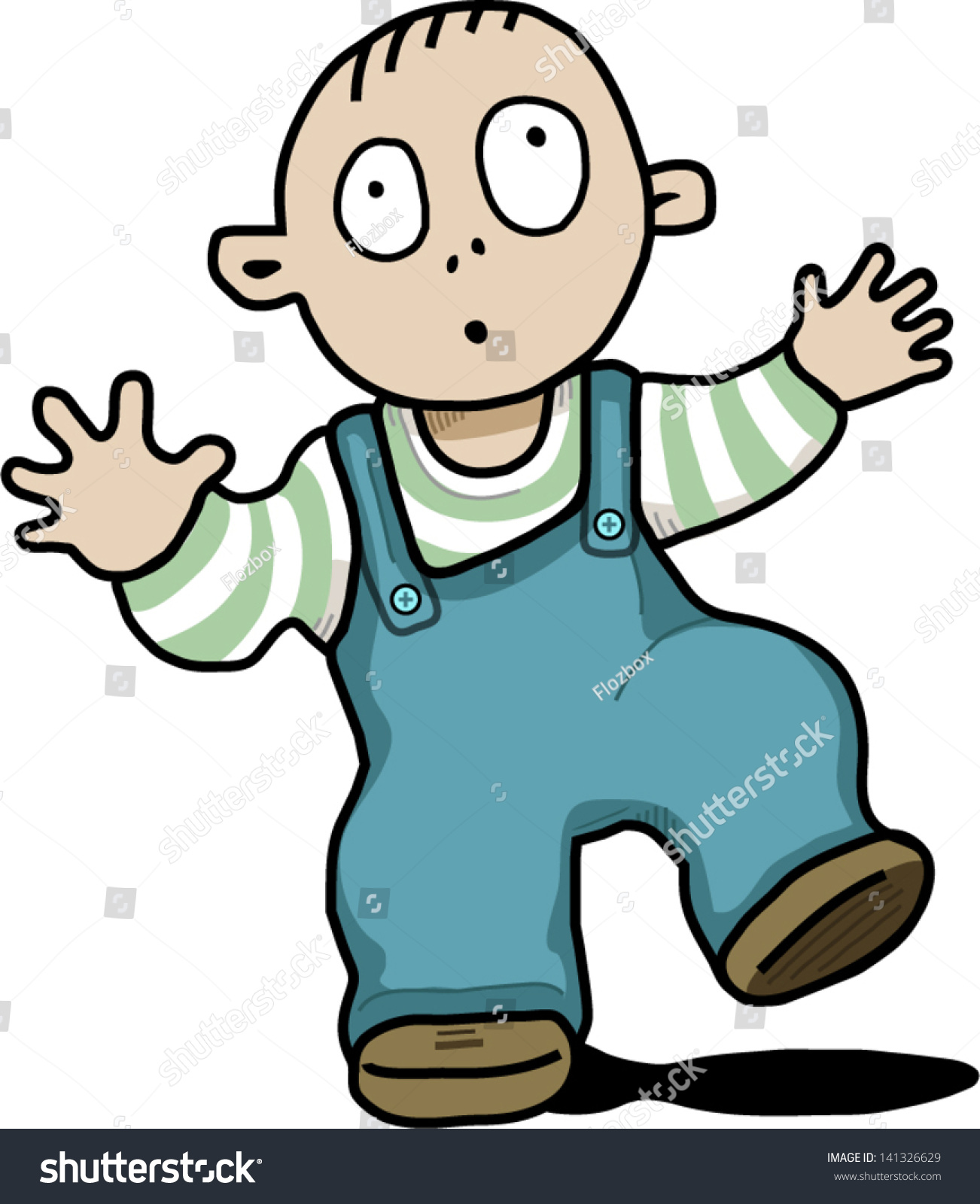 Toddler Taking Wobbly First Steps Stock Vector (Royalty Free) 141326629