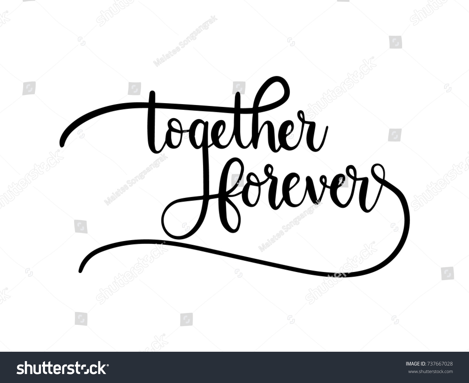 Together Forever Calligraphy Hand Lettering Vector: เวกเตอร์สต็อก (ปลอด ...