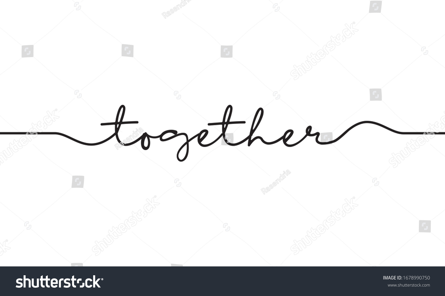 Together Word Handwritten Design Vector Stock Vector (Royalty Free ...
