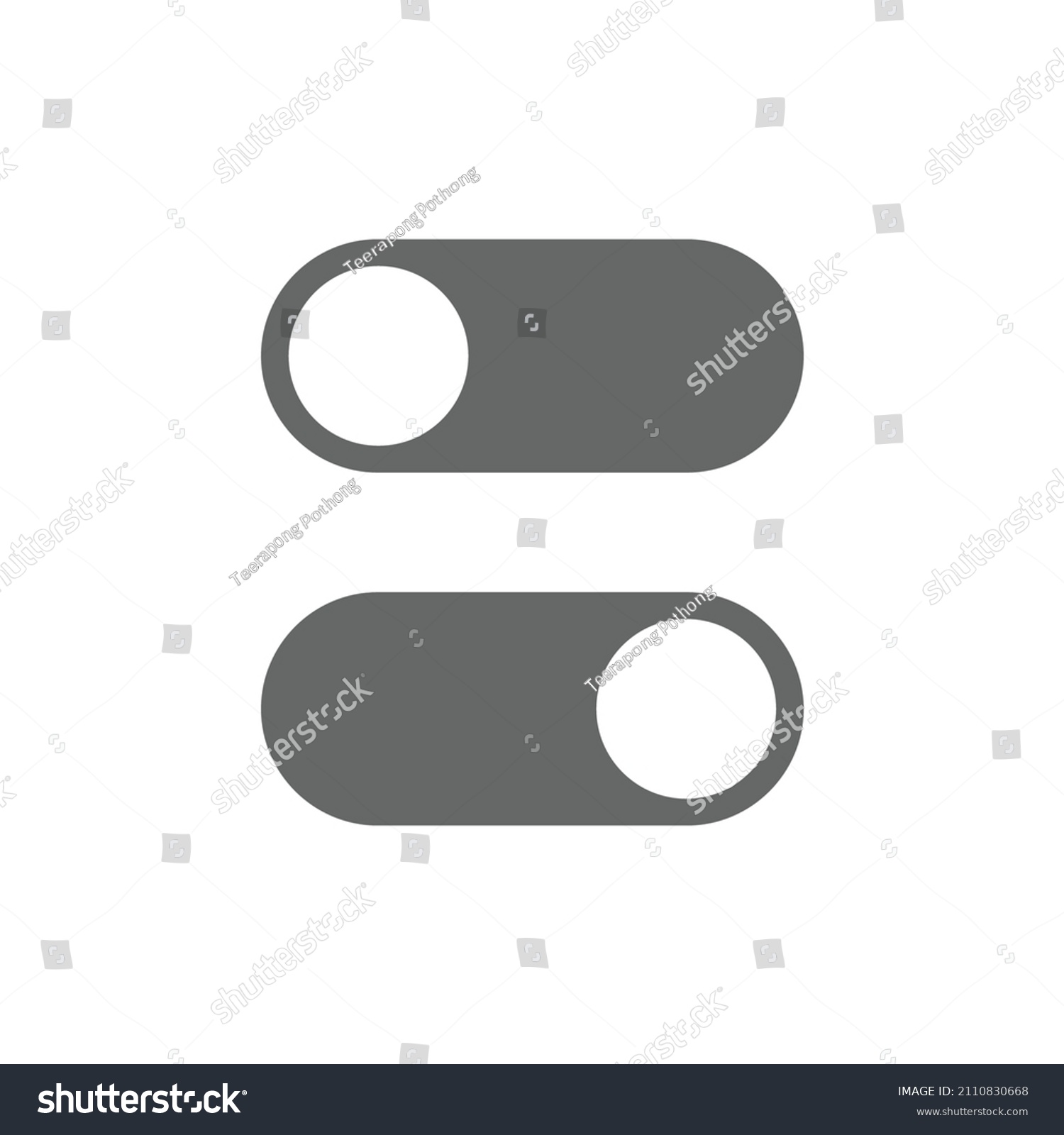 Toggle Switch Vector Icon On Off Stock Vector Royalty Free 2110830668