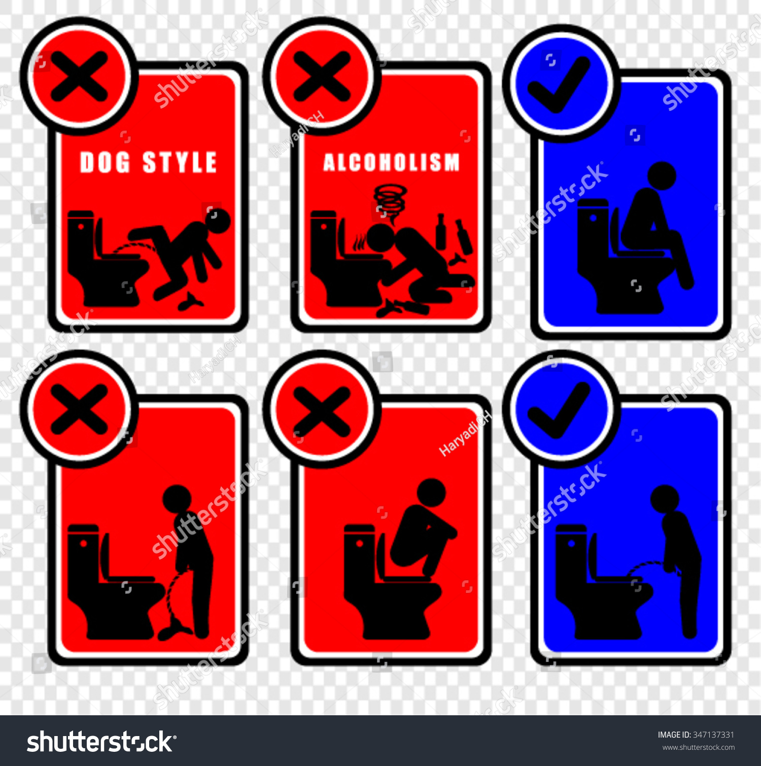 Toilet Hygiene Sticker Vector Stock Vector (Royalty Free) 347137331