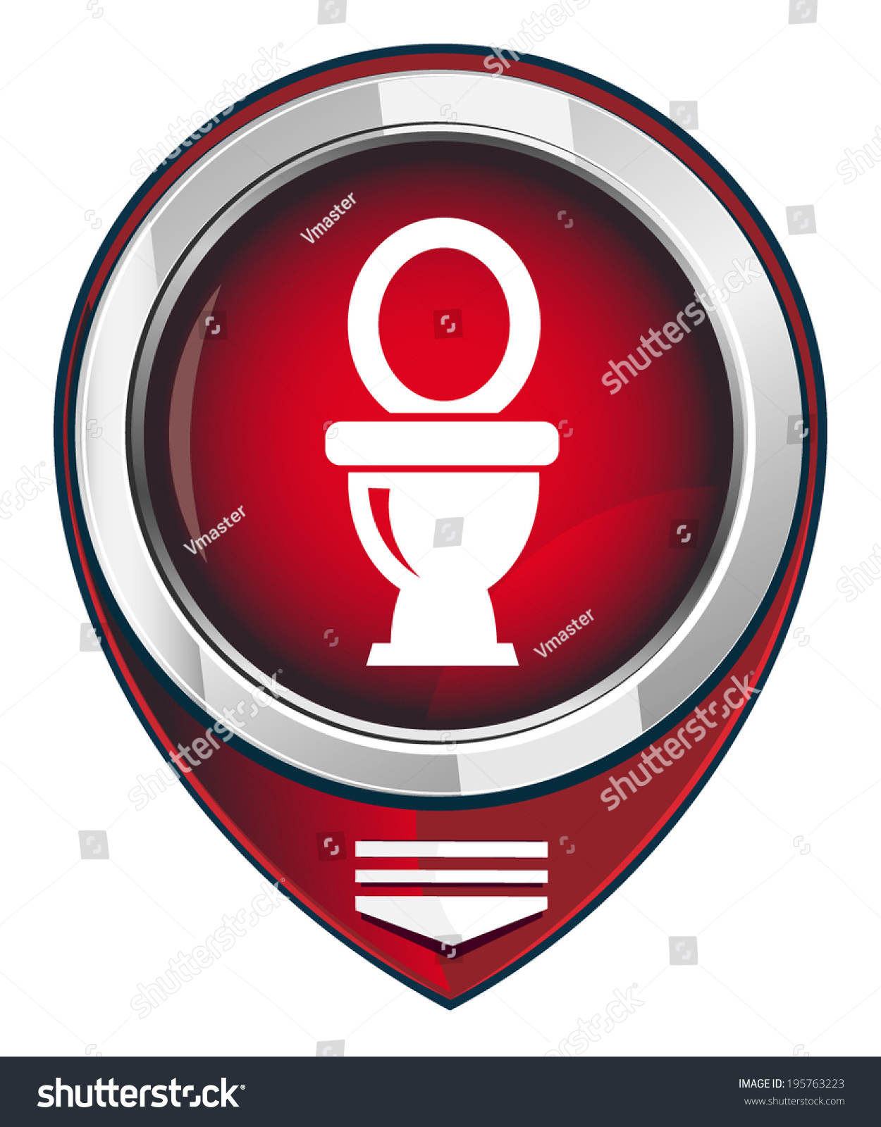Toilet Symbol Red Map Pointer Stock Vector (Royalty Free) 195763223 ...
